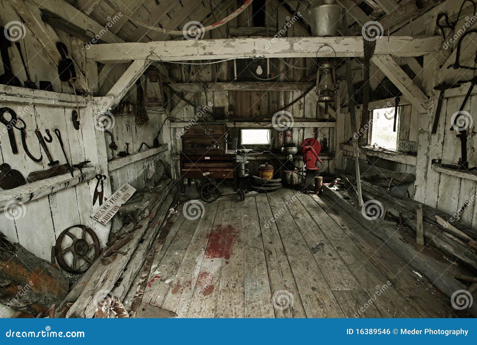 Tool Shed With Hand Tools Stock Image | CartoonDealer.com #143021707