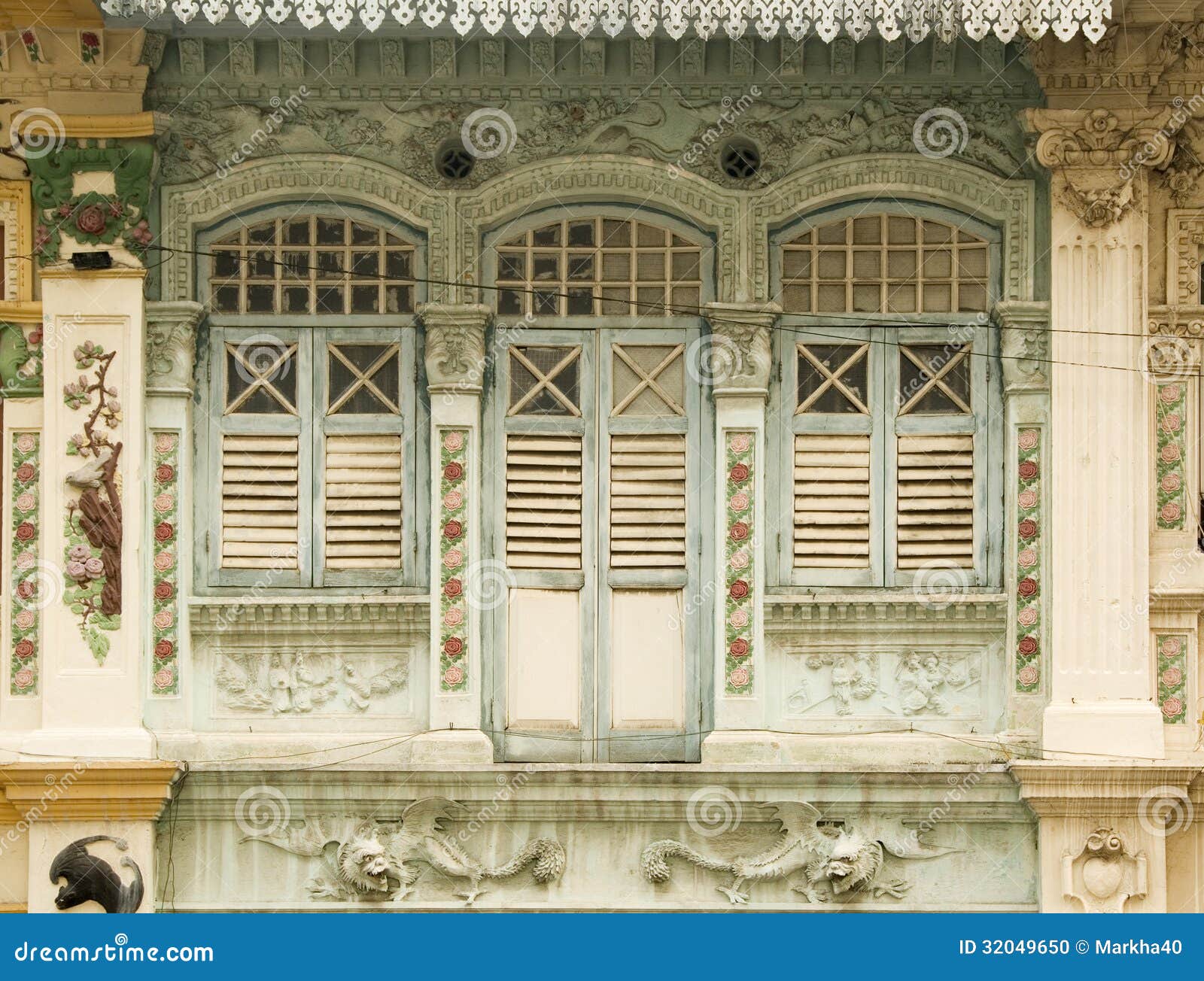 Heritage Windows, Penang, Malaysia Stock Photo | CartoonDealer.com ...