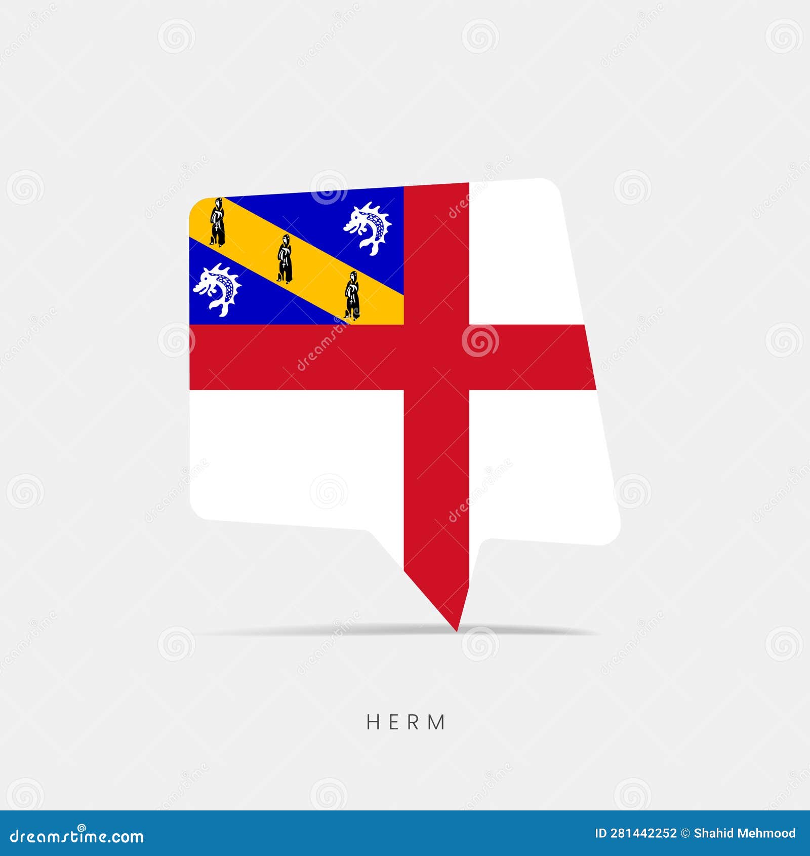 Herm flag bubble chat icon stock vector. Illustration of translation ...