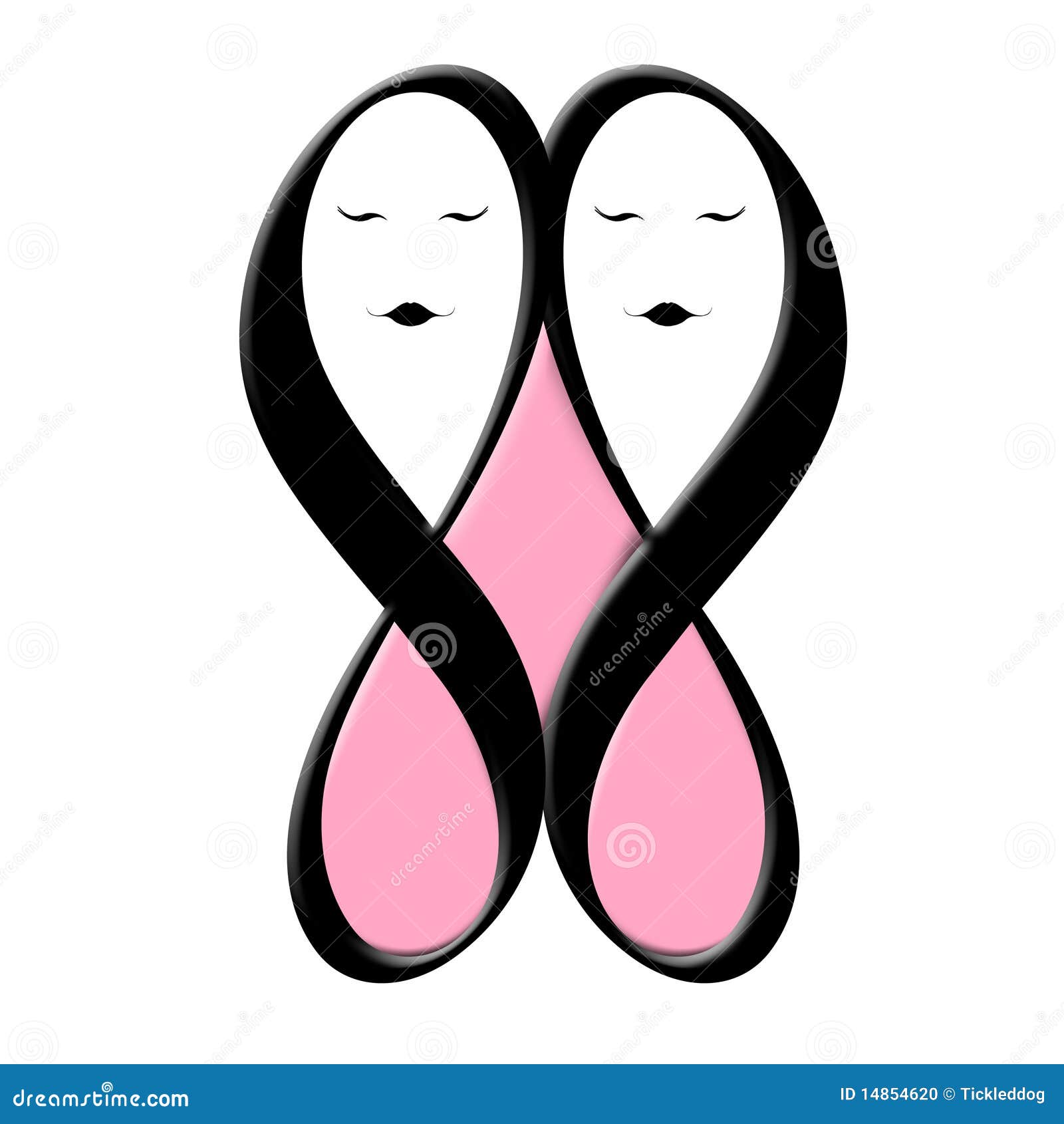 Hermanas Infinitas Del Amor En Color De Rosa Stock de ilustración ...