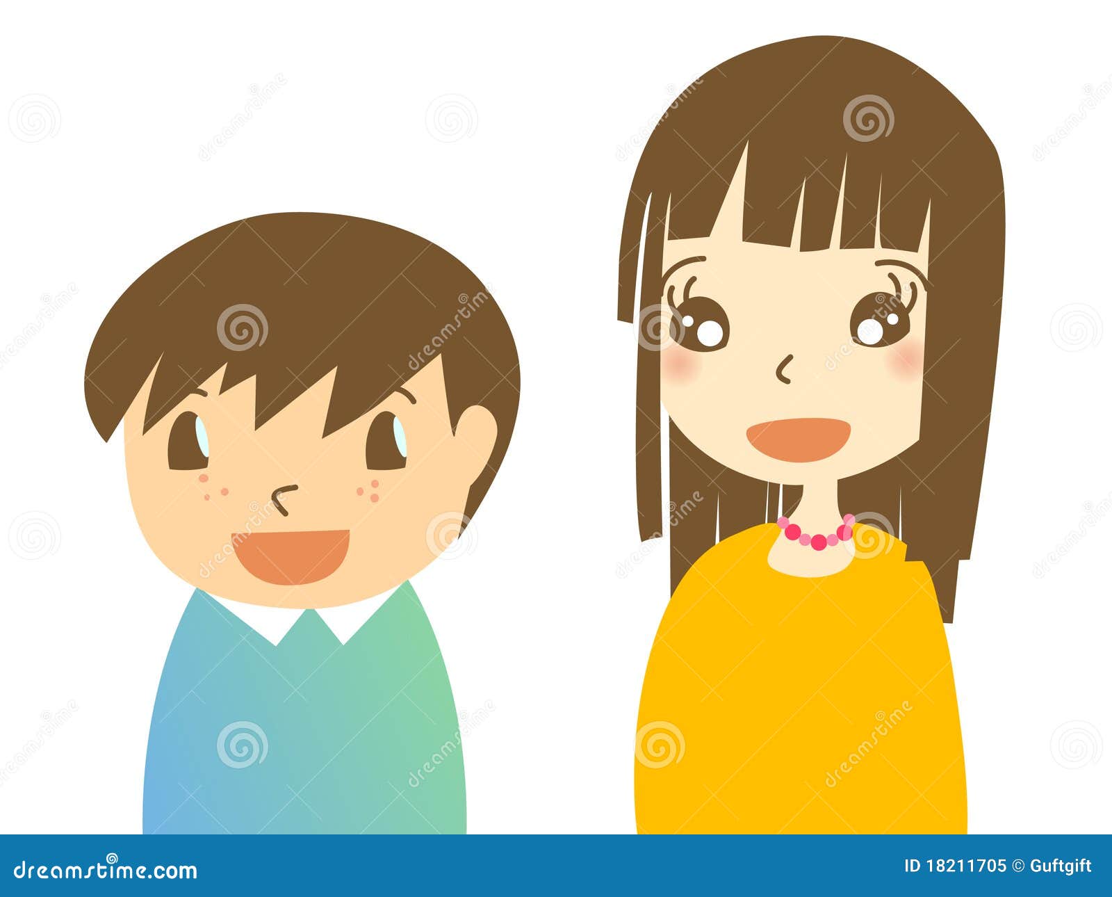 Hermano y hermana stock de ilustración. Ilustración de alegre - 18211705