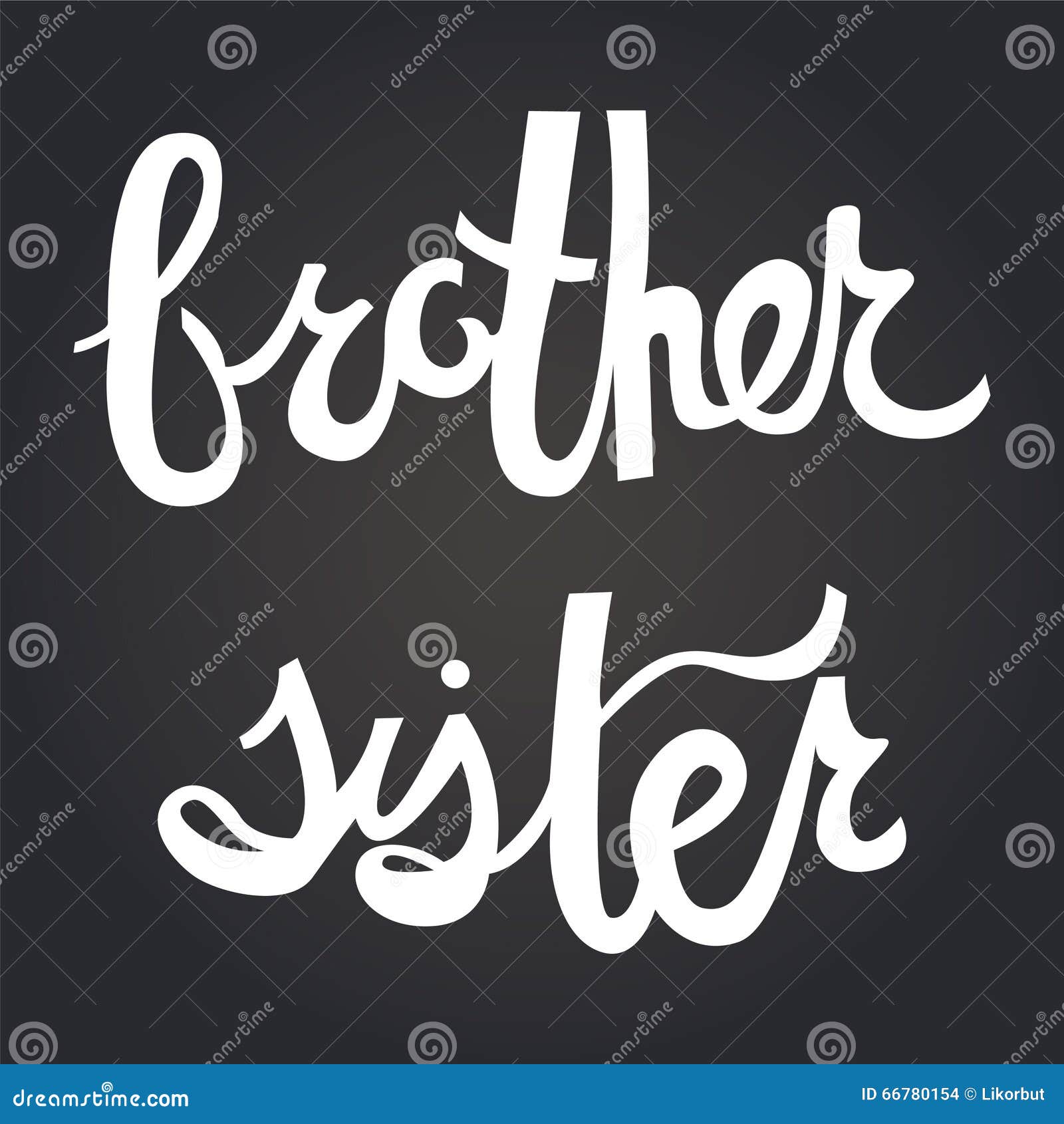 Hermano Y Hermana Letras Dibujadas Mano Ilustración del Vector ...