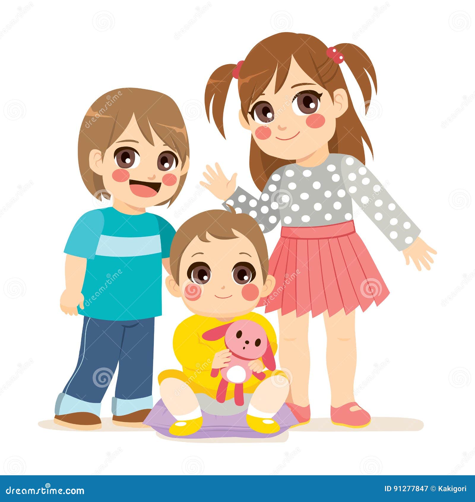 Hermanos lindos ilustración del vector. Ilustración de hermano - 91277847