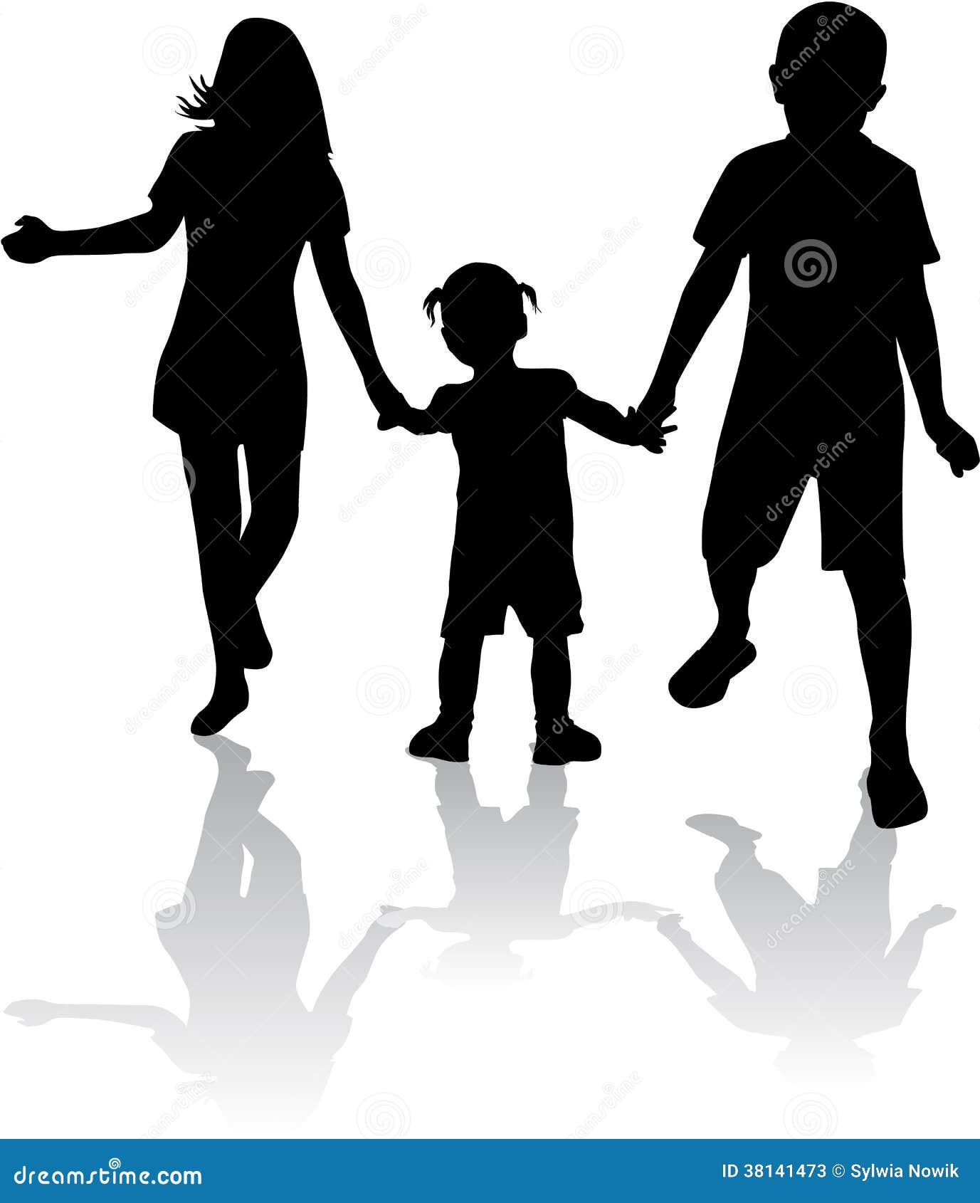 Hermanos - siluetas ilustración del vector. Ilustración de padre - 38141473