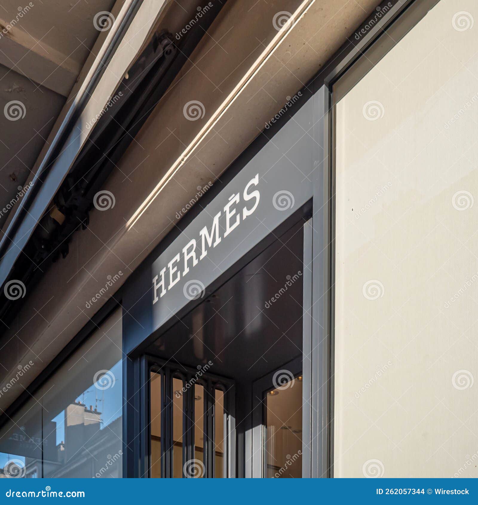 HERMES Front Store Facade View With Logo And Signage. Editorial Image ...