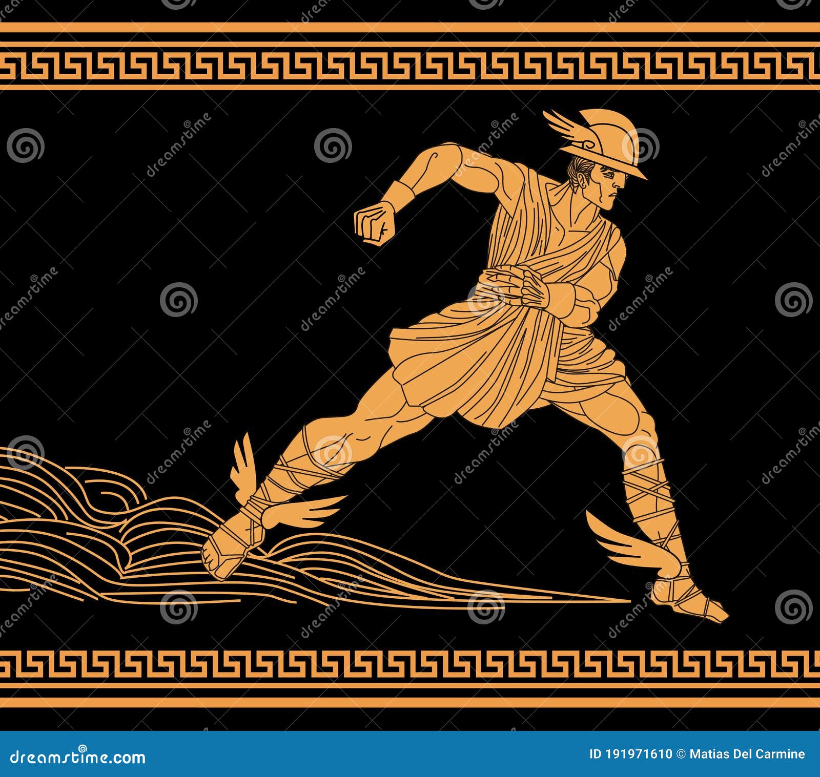 Hermes Mercúrio - Deus Da Mitologia Grega Ilustração Stock - Ilustração ...