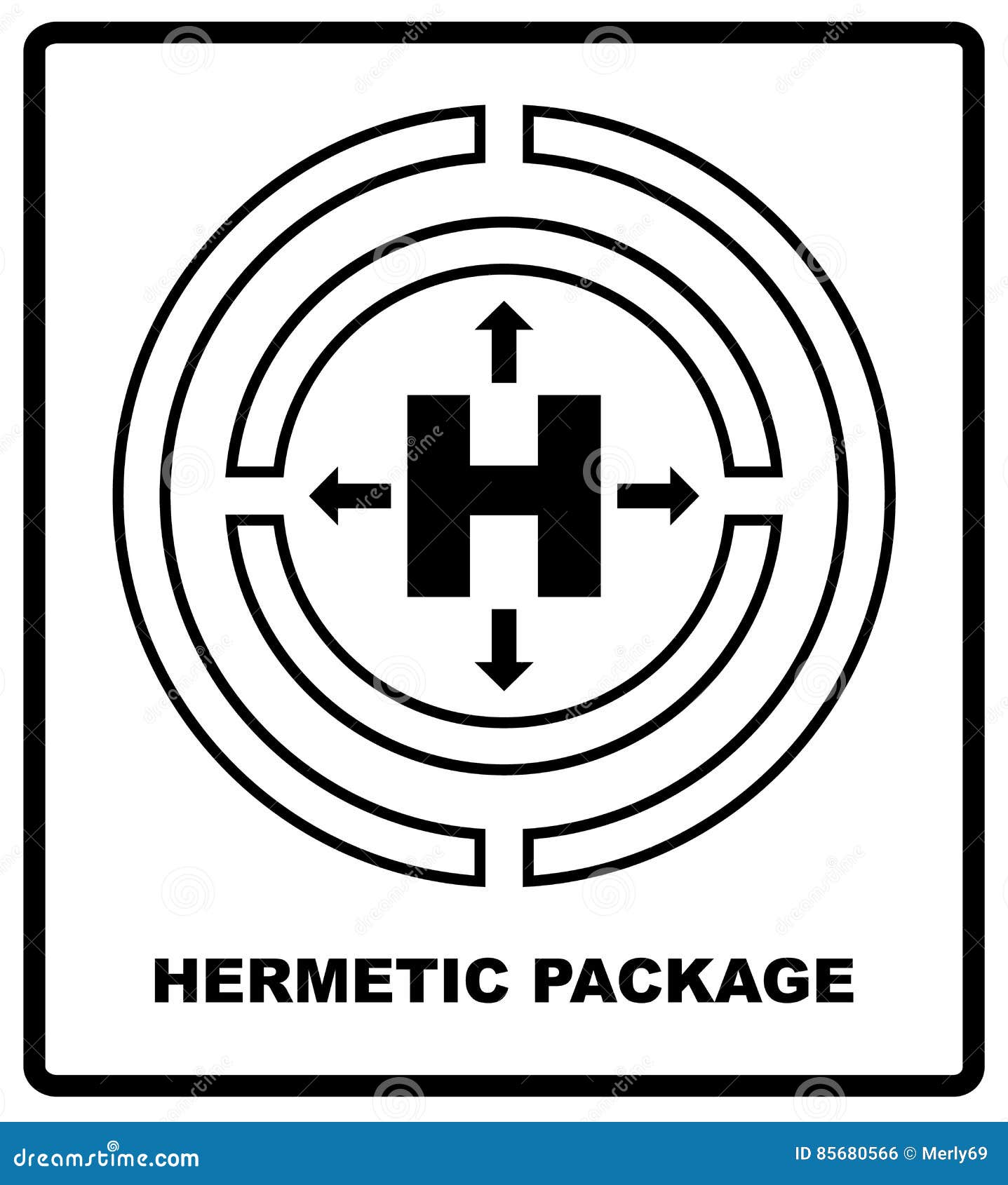 Hermetic Sealing Packaging Sign Isolated On White. Mass Vector ...