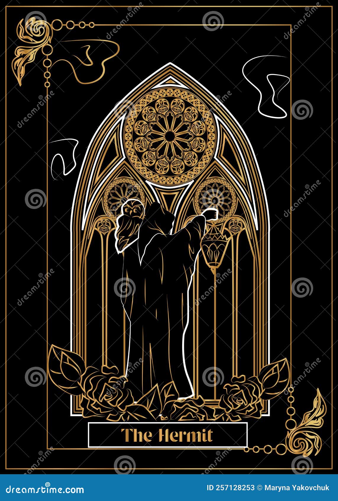 The Hermit Card stock vector. Illustration of reading - 257128253