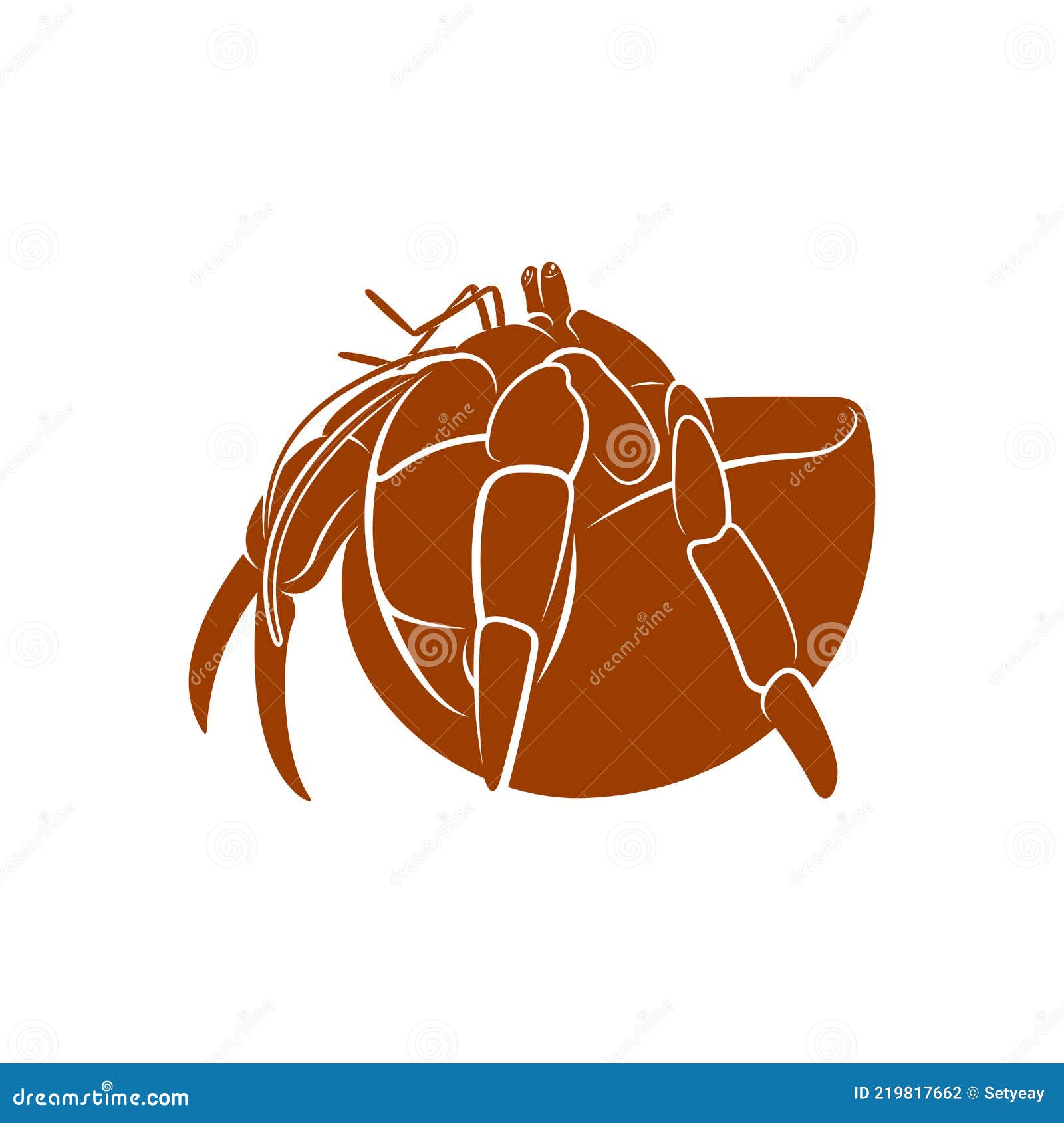 Hermit Crab Design Vector Illustration, Creative Hermit Crab Logo ...