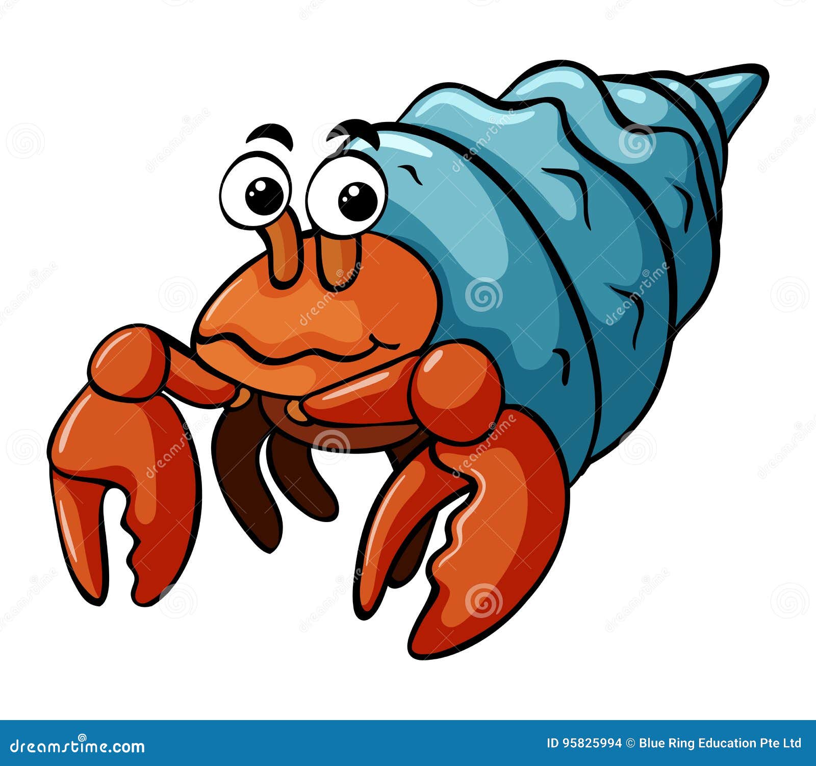 Hermit Crab with Happy Face Stock Vector - Illustration of hermit ...