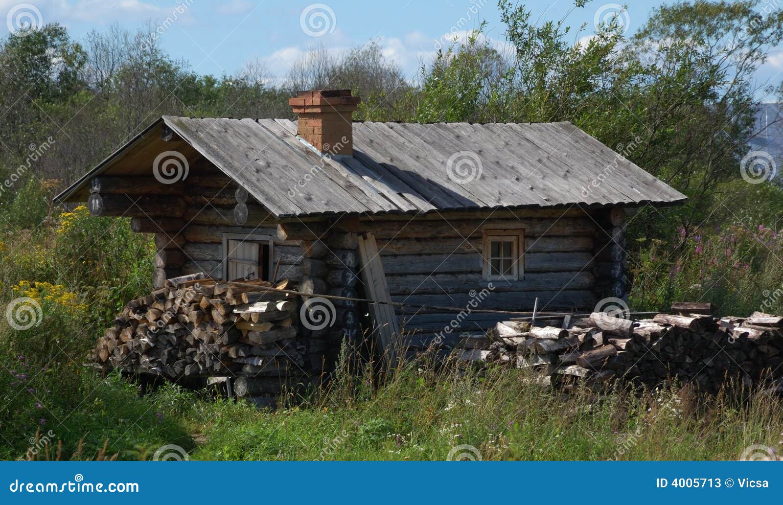 Hermit hut stock image. Image of board, meadow, door, anchorite - 4005713