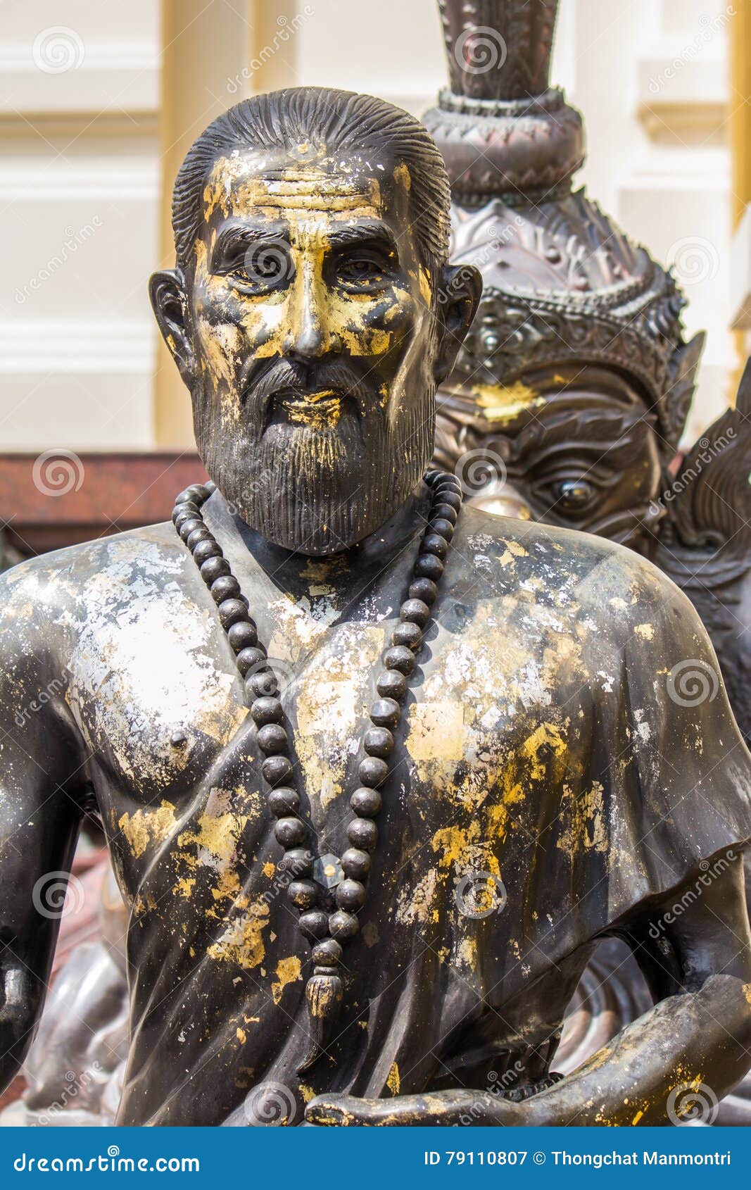 Hermit Sculpture Stone in Thailand Temple Stock Image - Image of ...