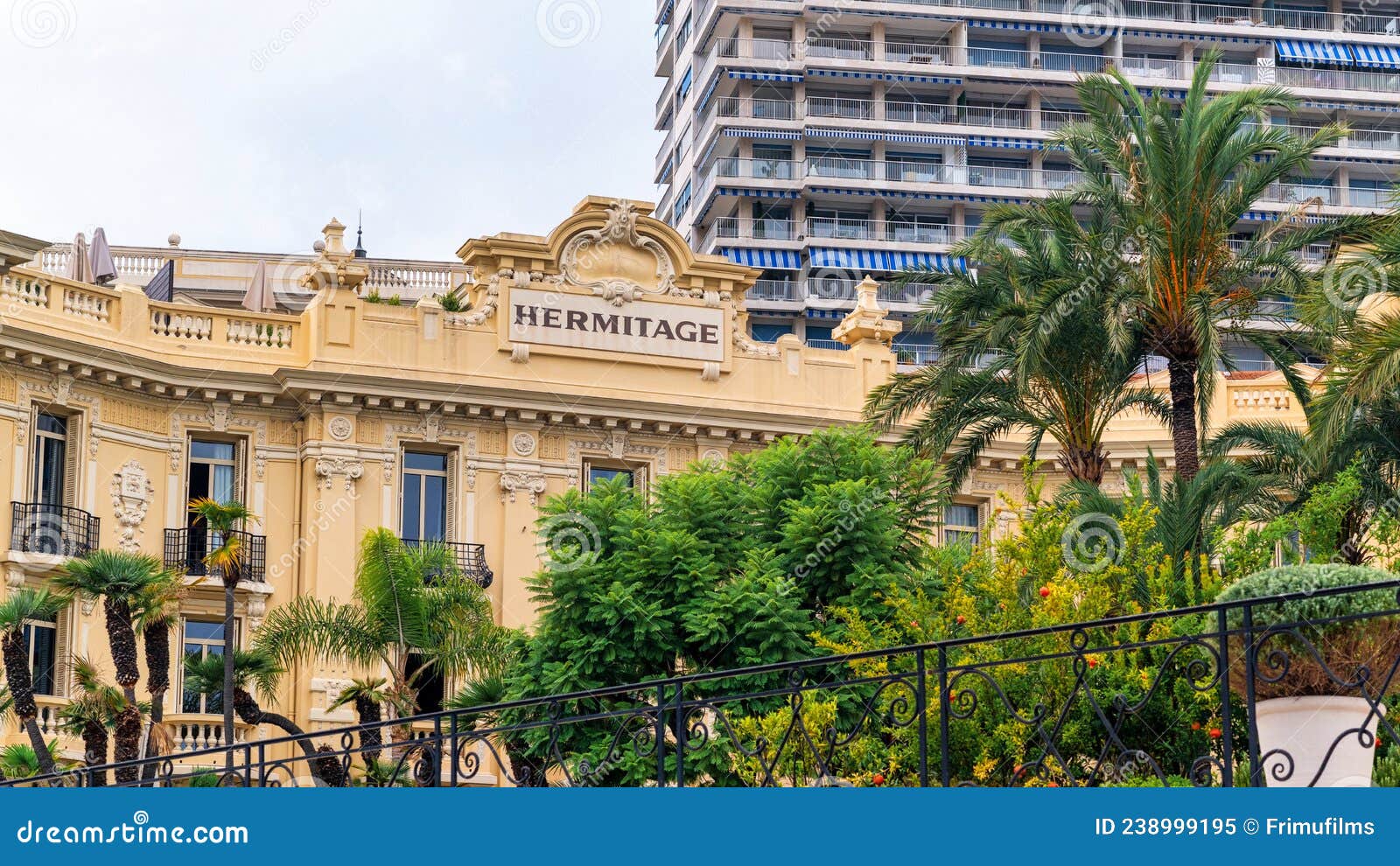 Hermitage hotel in Monaco stock image. Image of expensive - 238999195