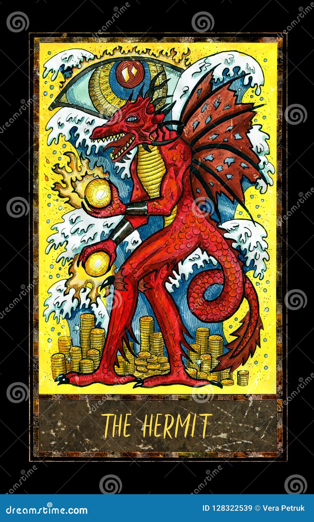Hermite Major Arcana Tarot Card Illustration Stock - Illustration du ...