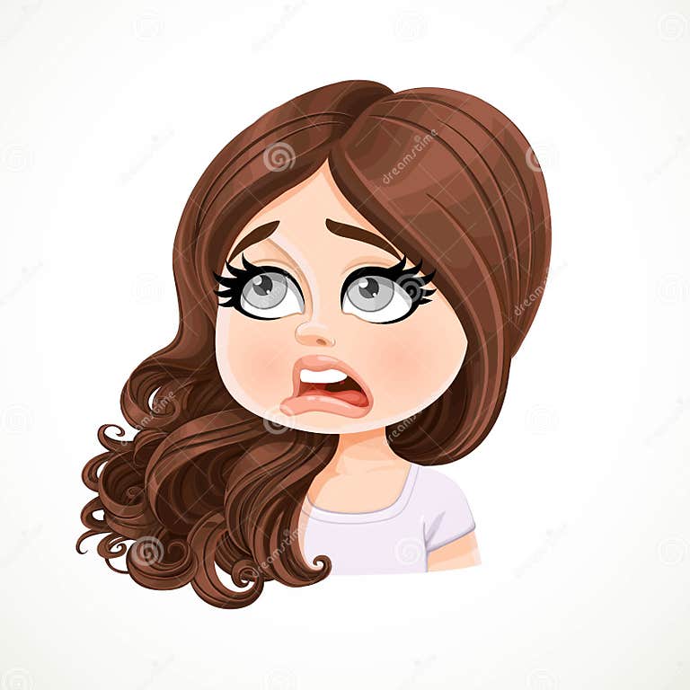 Hermosa Chica Morena Insatisfecha De Dibujos Animados Con El Pelo Se ... Hermosa Chica Morena Insatisfecha De Dibujos Animados Con El Pelo Se ...