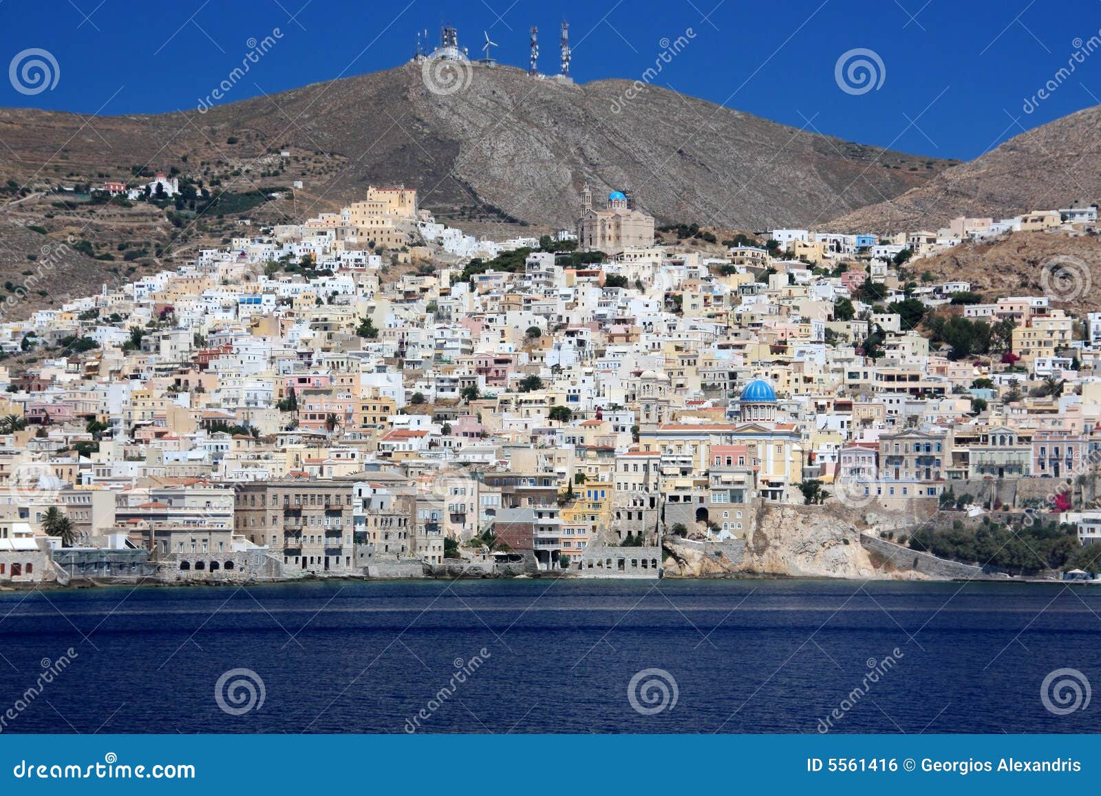 Hermoupolis, Eiland Syros stock foto. Image of kerk, bestemming - 5561416