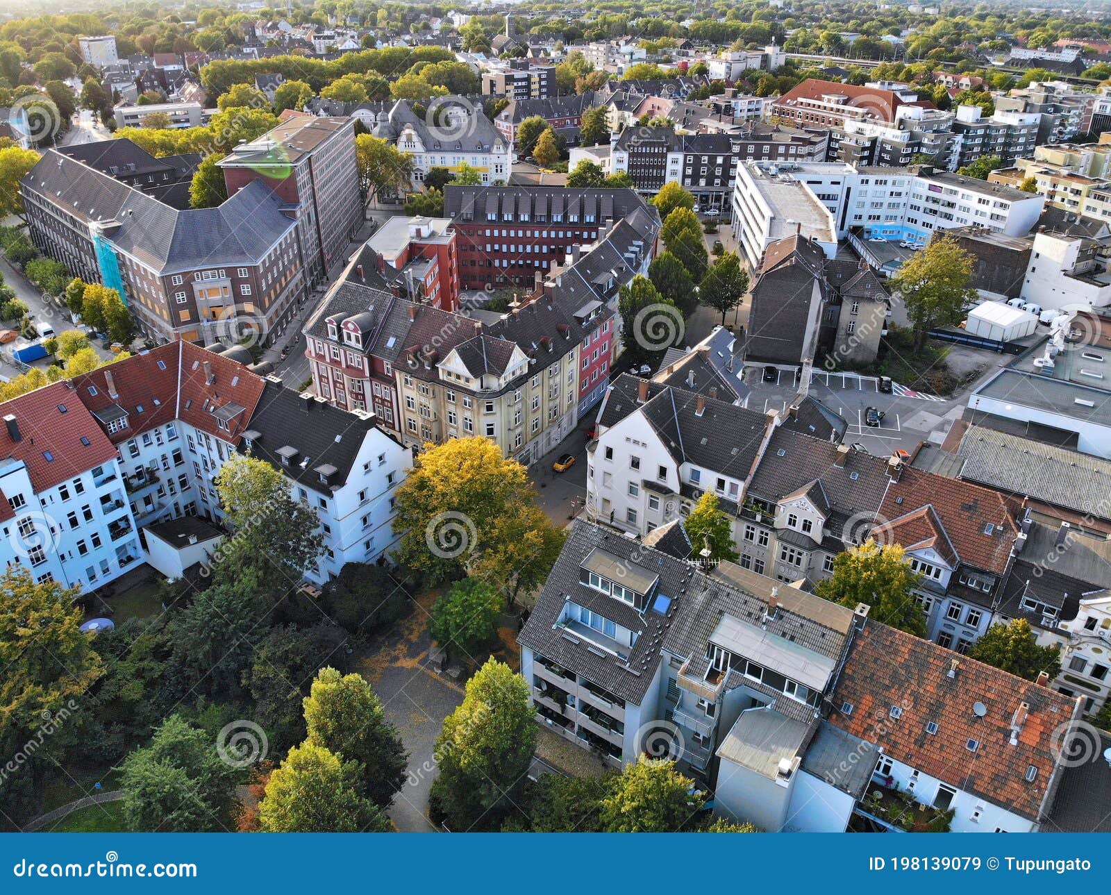 German Cityscape Of Historic Donauworth With Churches By Dusk Stock ...