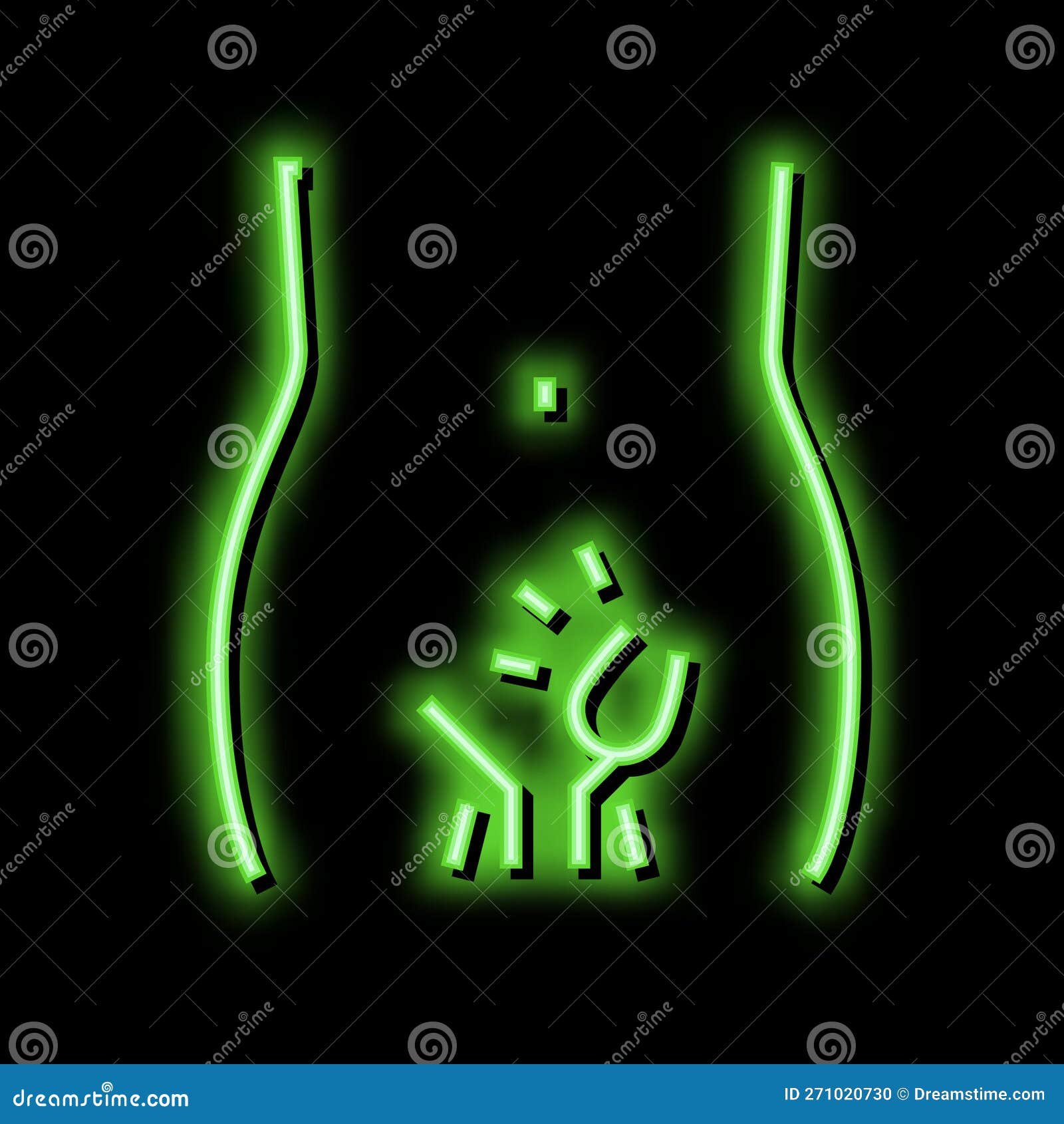 Hernia Inguinal Disease Neon Glow Icon Illustration