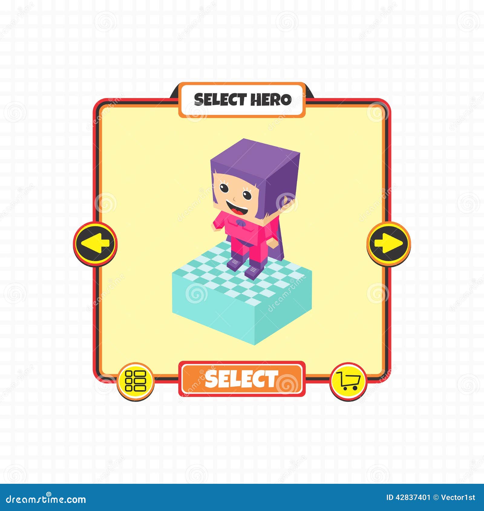 Hero Character Option Game Assets Element Stock Vector - Illustration ...