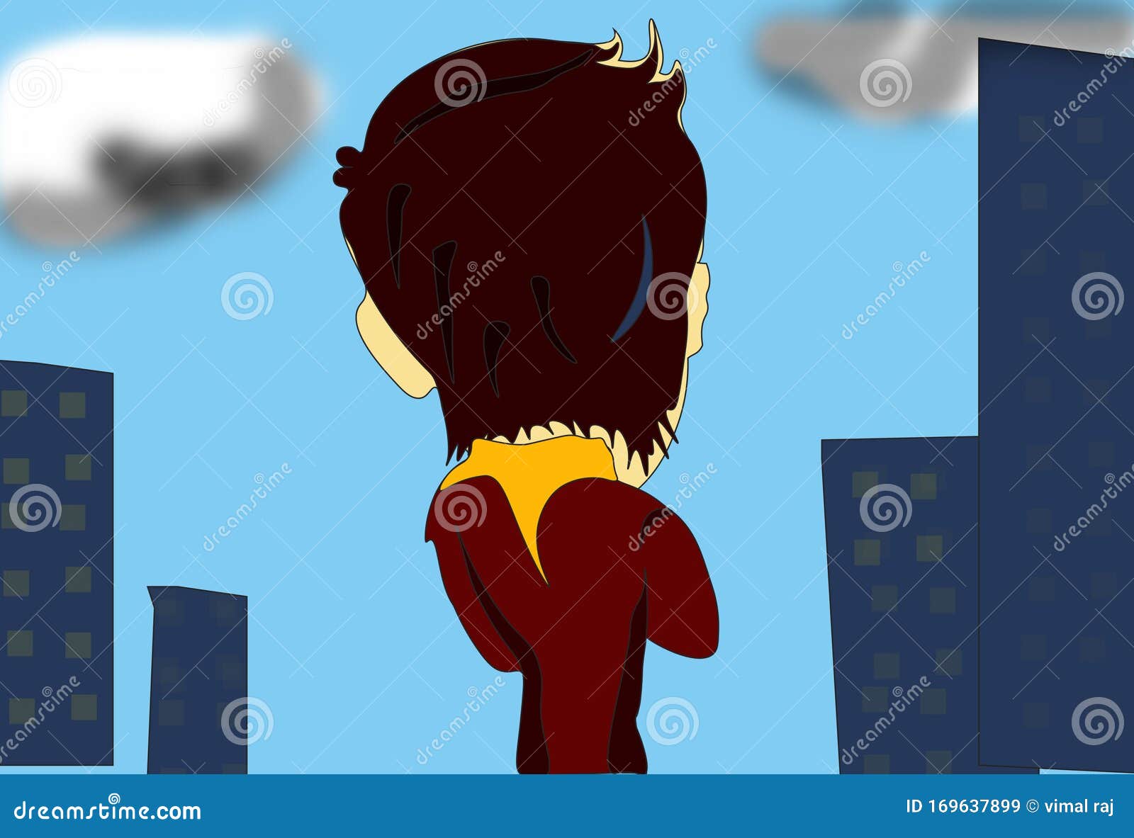 Hero Comic Cartoon Character Alone Hero Stock Illustration ...