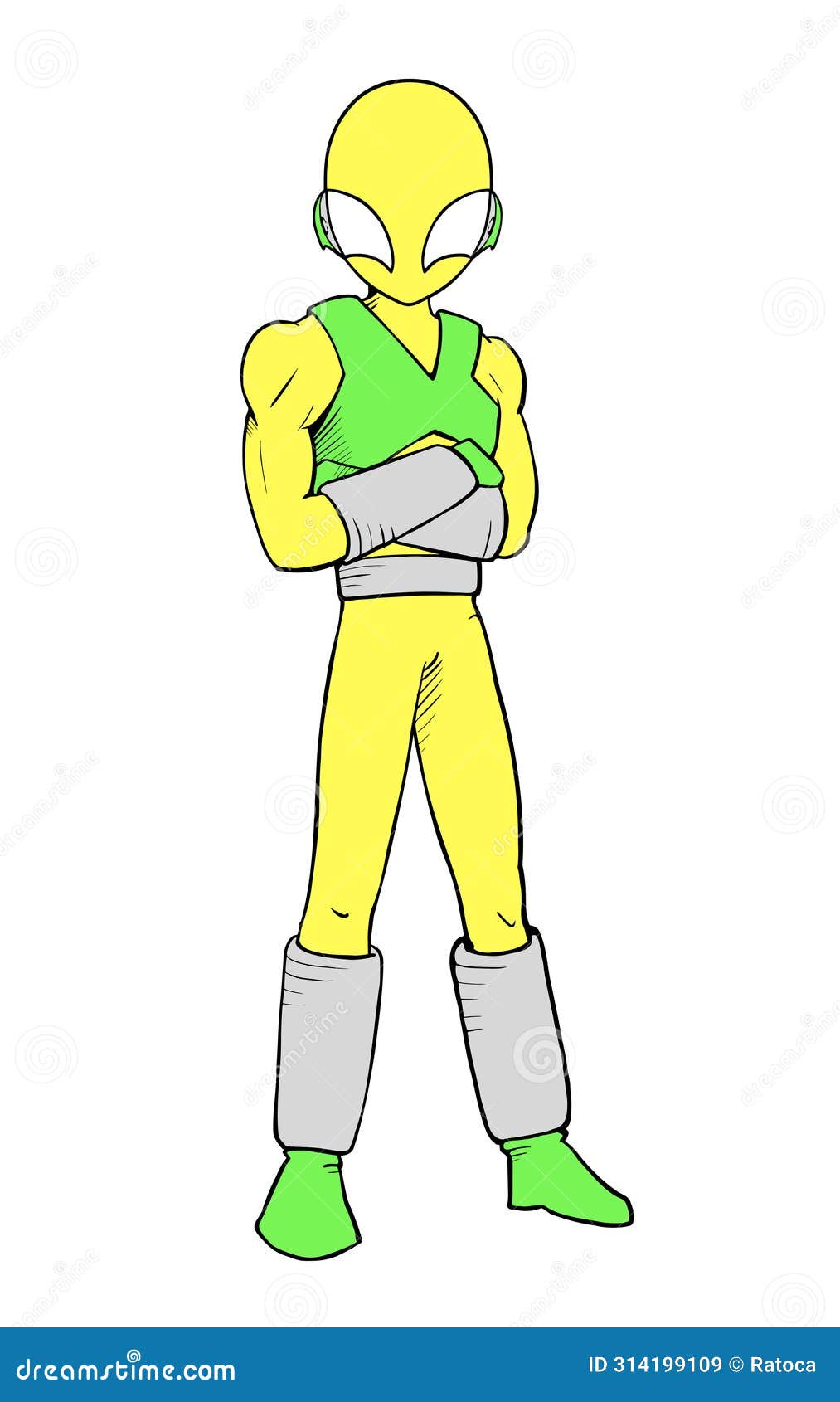 Hero with crossed arms stock illustration. Illustration of crossed ...