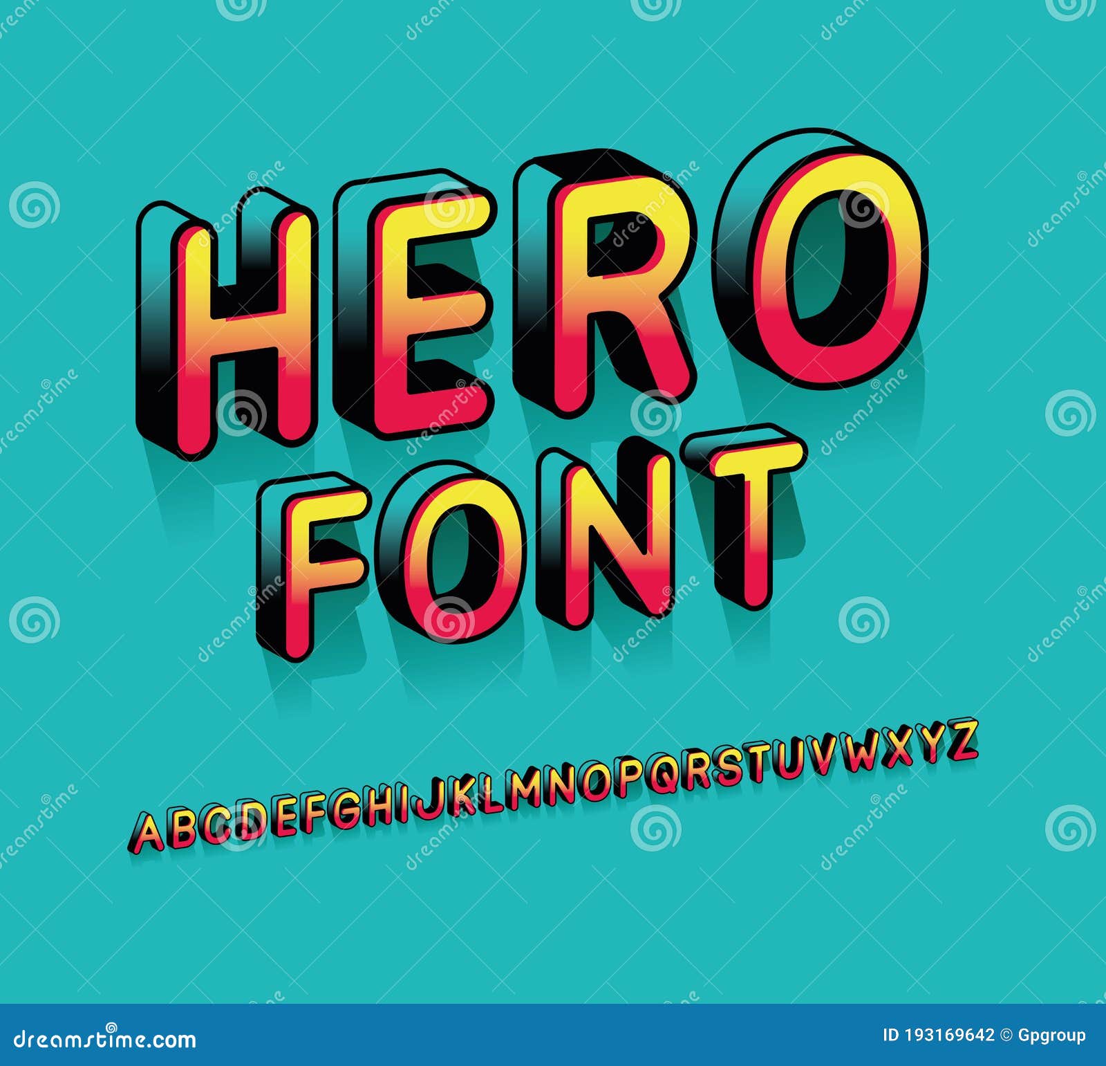 Hero Font and Alphabet Vector Design Stock Vector - Illustration of ...
