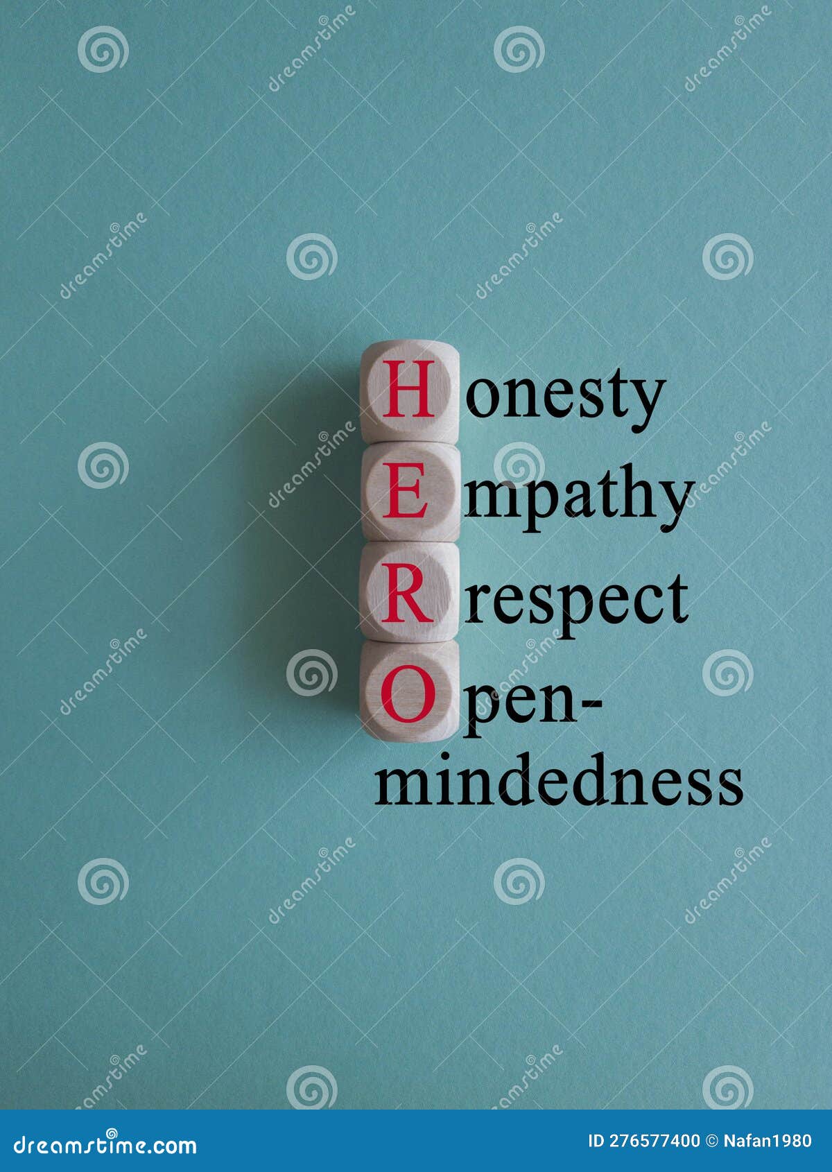 Hero Honesty Empathy Respect Open Mindedness Symbol Concept Words Hero