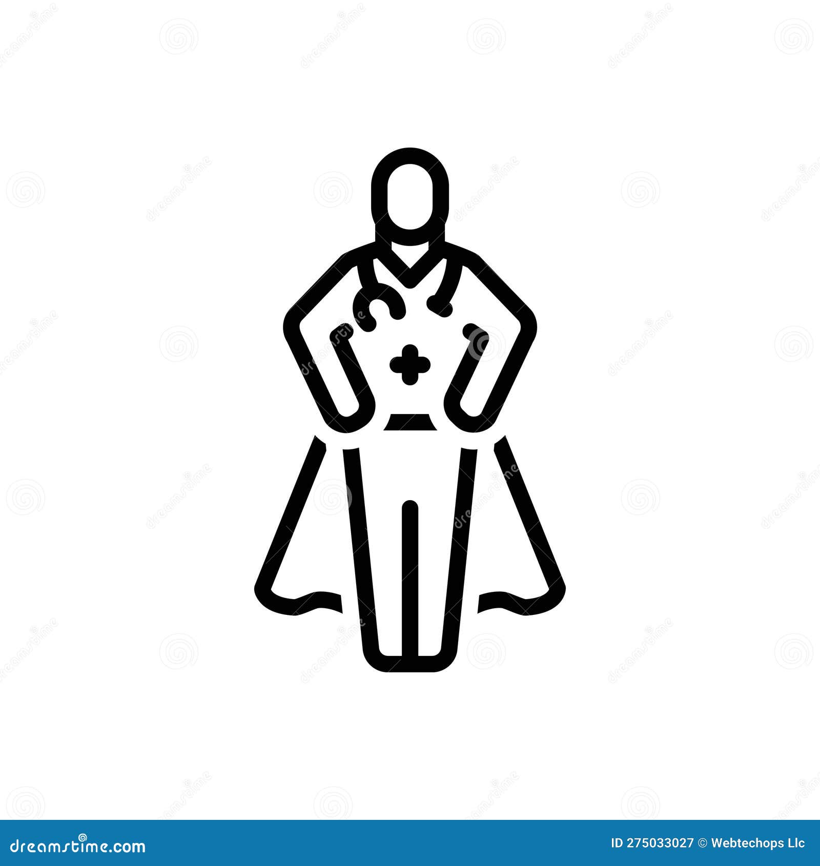 Black Line Icon for Hero, Protector and Powerful Stock Vector ...