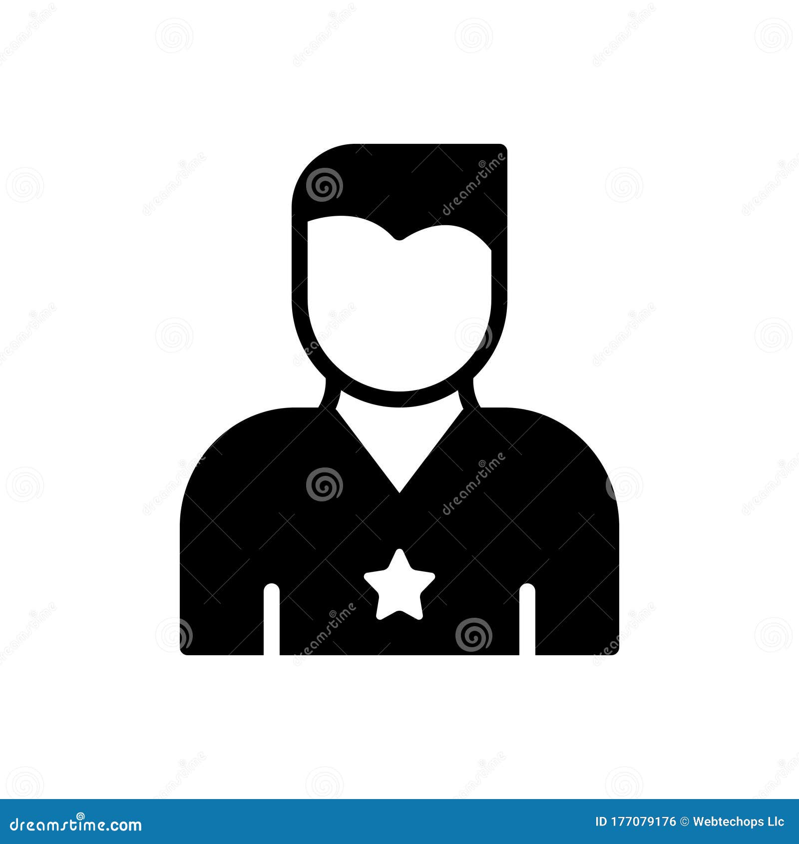 Black Solid Icon for Hero, Superstar and Actor Stock Vector ...