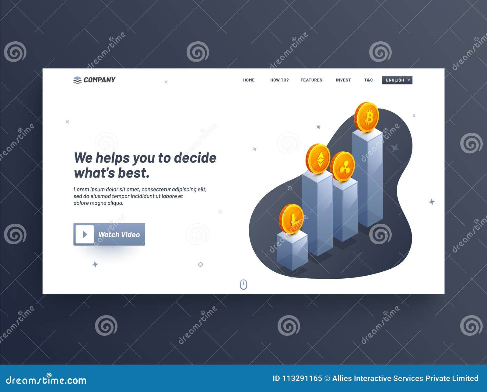 Hero Image of an ICO Website. Editorial Image - Illustration of cash ...