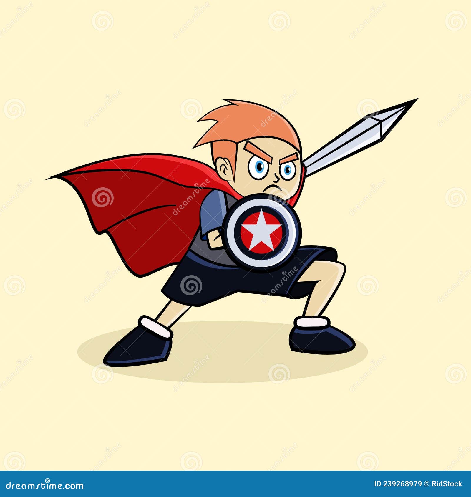 Hero kid cartoon character stock vector. Illustration of person - 239268979