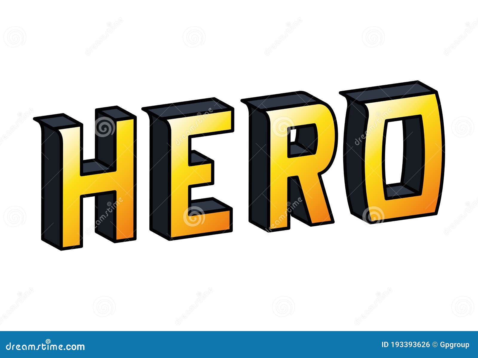 Hero Lettering With Flame And Texture. Vector Illustration ...