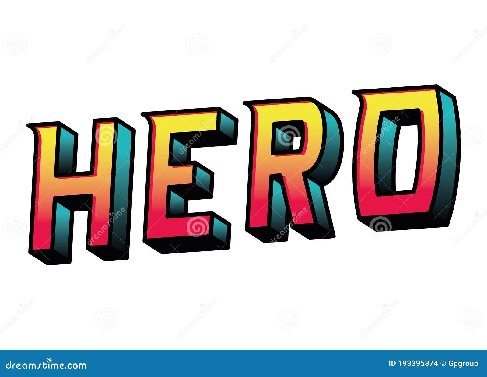 Hero Lettering With Flame And Texture. Vector Illustration ...