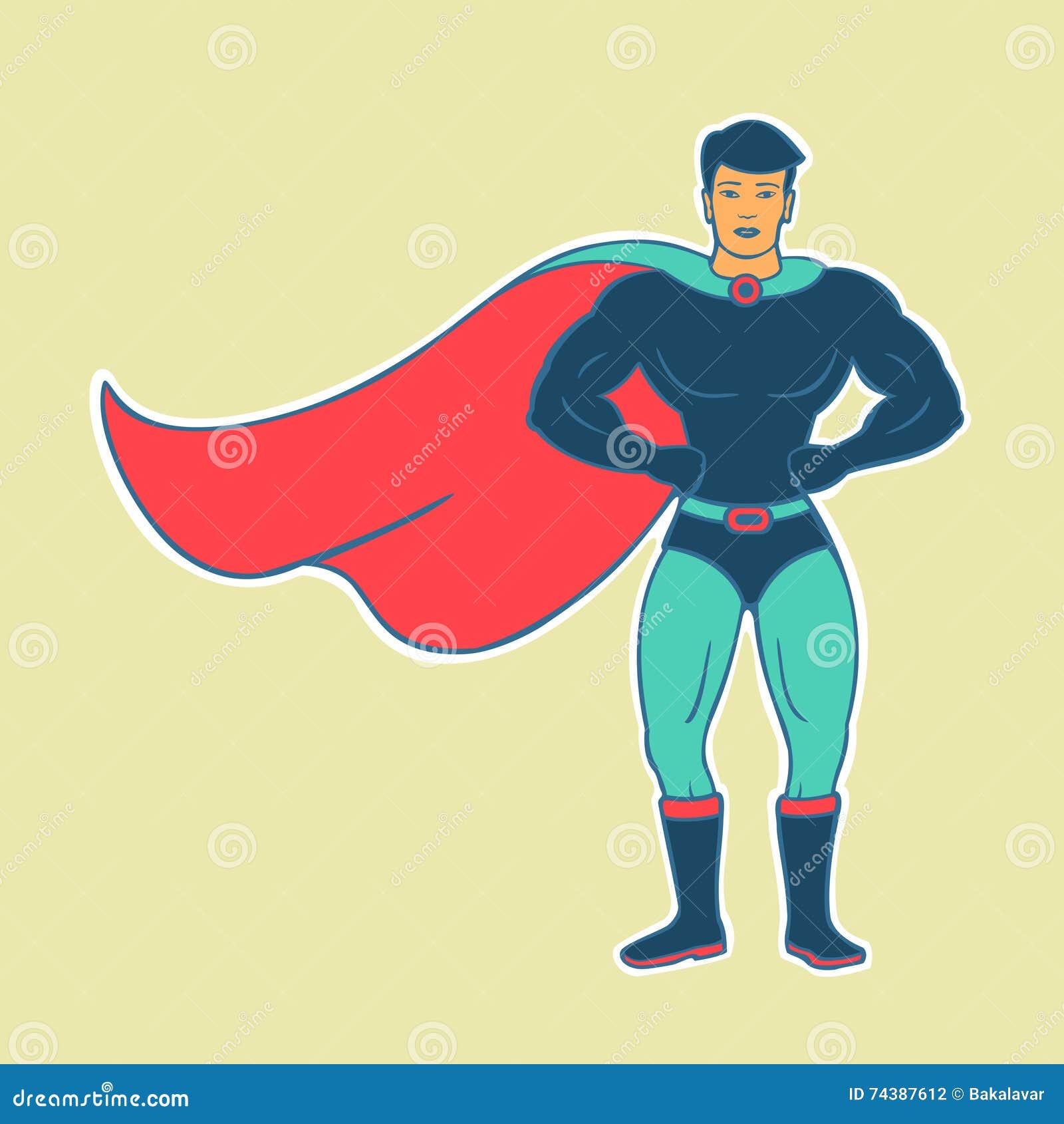 Hero Man Vector Illustration Stock Vector - Illustration of concept ...