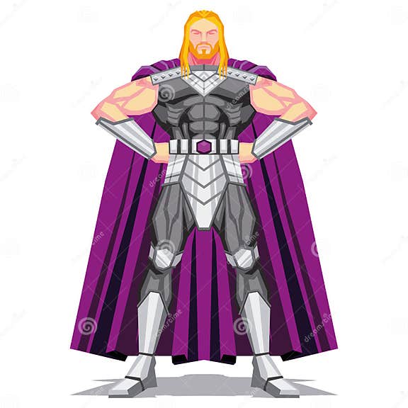 Hero Posing Isolated on White Background Stock Illustration ...