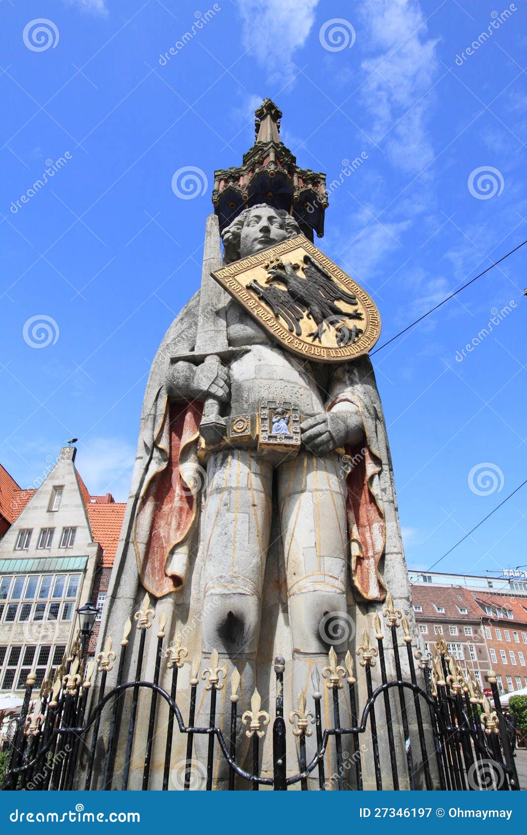 Hero Roland Statue in Bremen Old Town Stock Image - Image of legendary ...