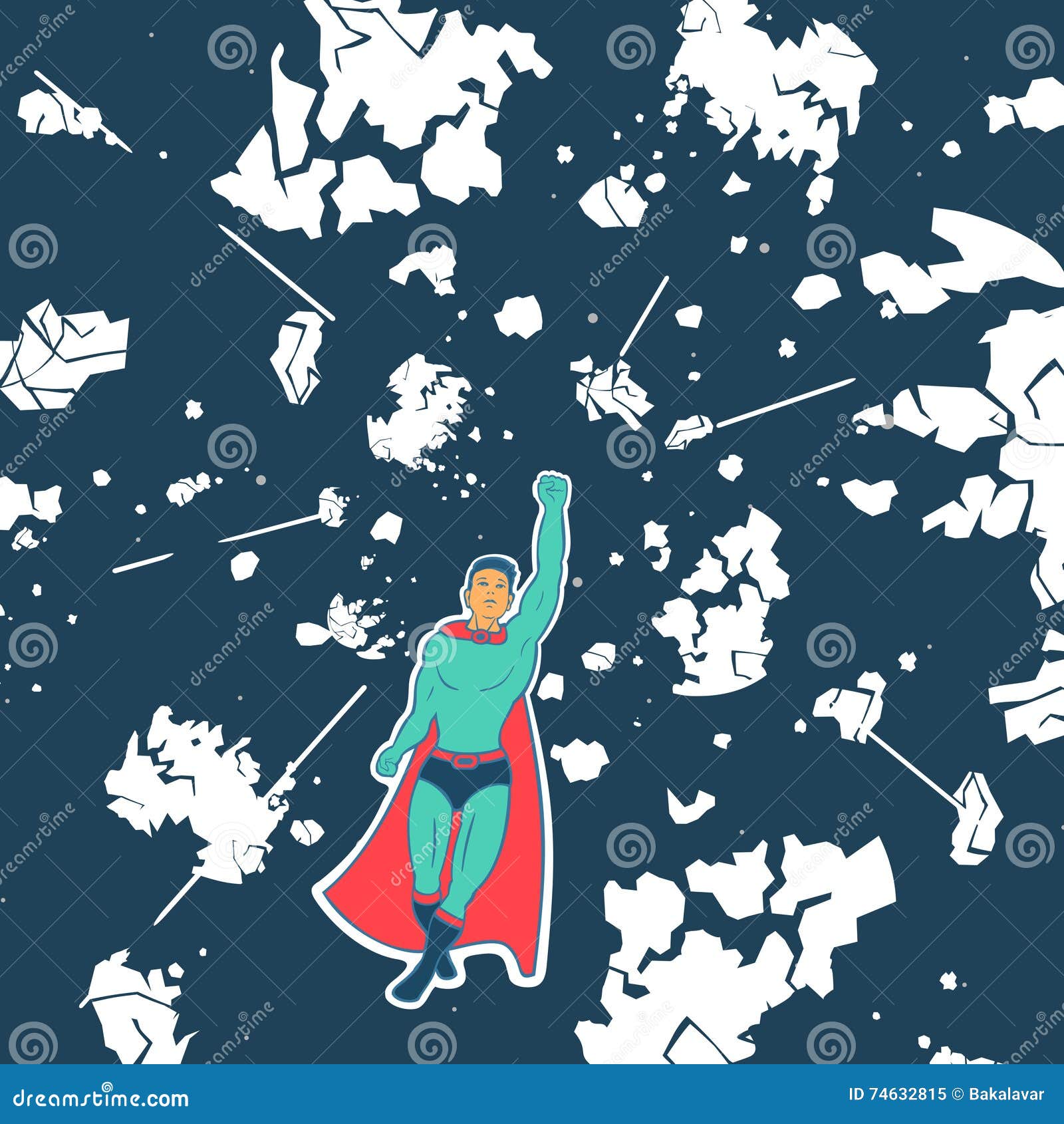 Hero Saves Planet Vector Illustration Stock Illustration - Illustration ...