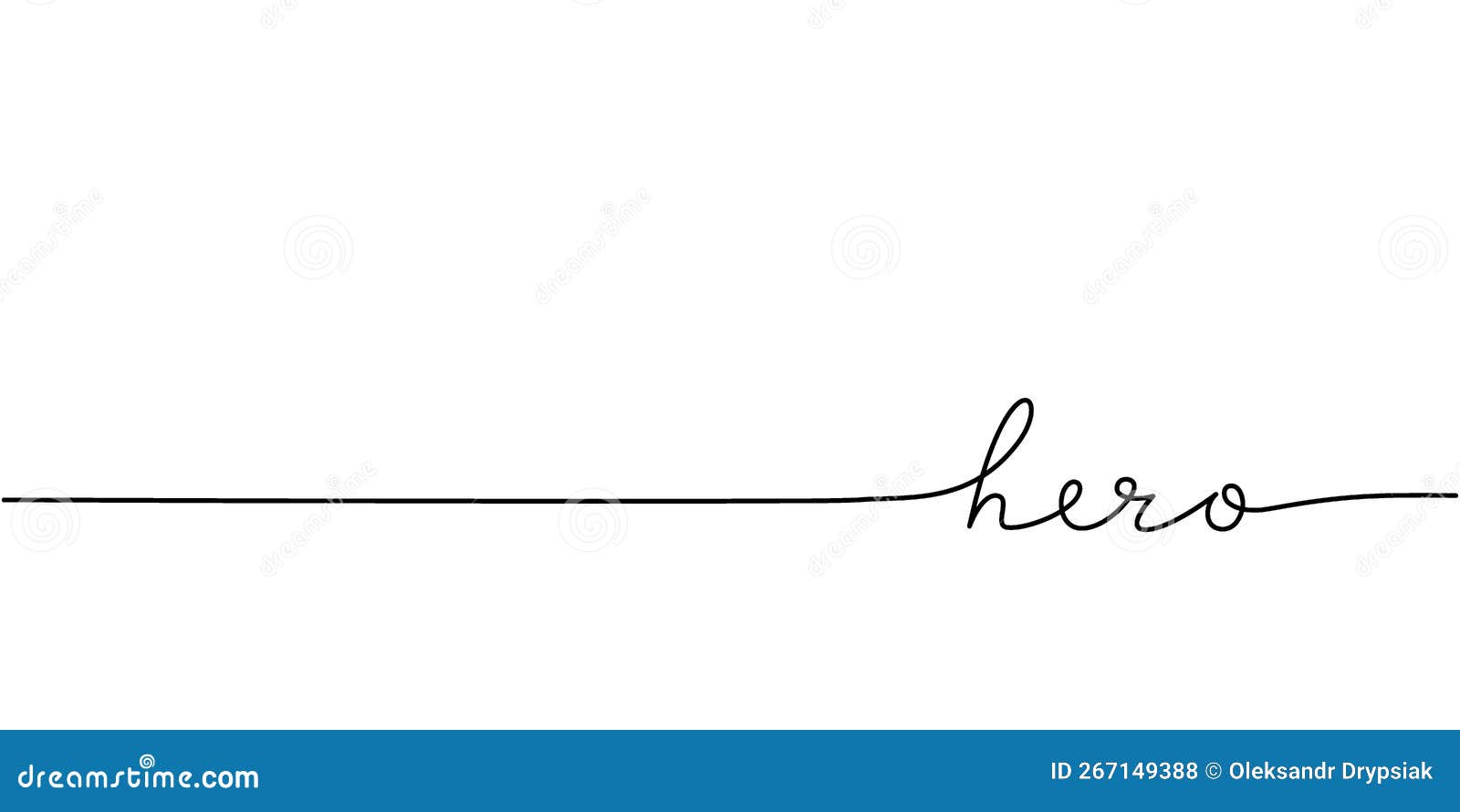 Hero Word - Continuous One Line with Word. Minimalistic Drawing of ...