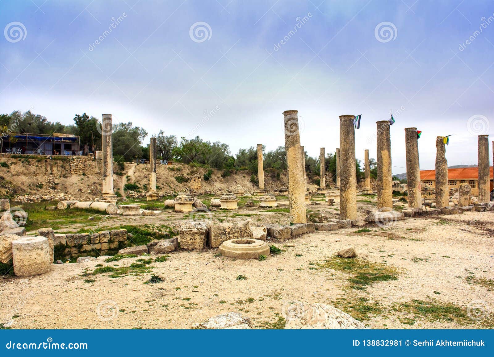 Herod El Gran Palacio En Sebastia, Samaria Imagen de archivo - Imagen ...