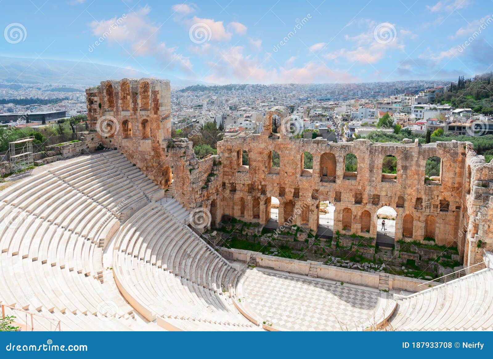 Herodes Atticus Amphitheater of Acropolis, Athens Stock Photo - Image ...