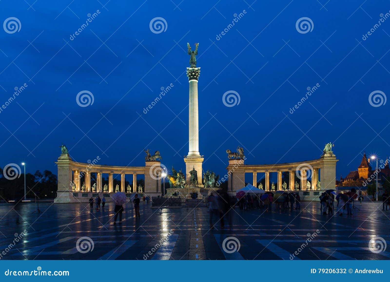 Heroes Square in Budapest. Evening View. One of the Major Squares in ...