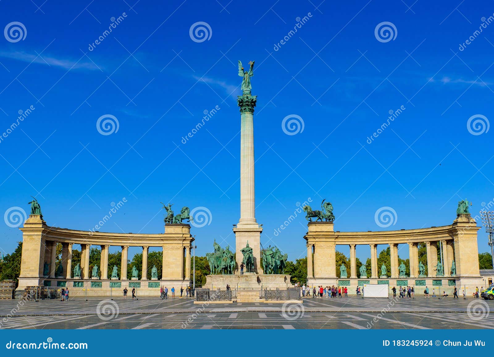 Heroes` Square at City Park, Budapest, Hungary Stock Photo - Image of ...
