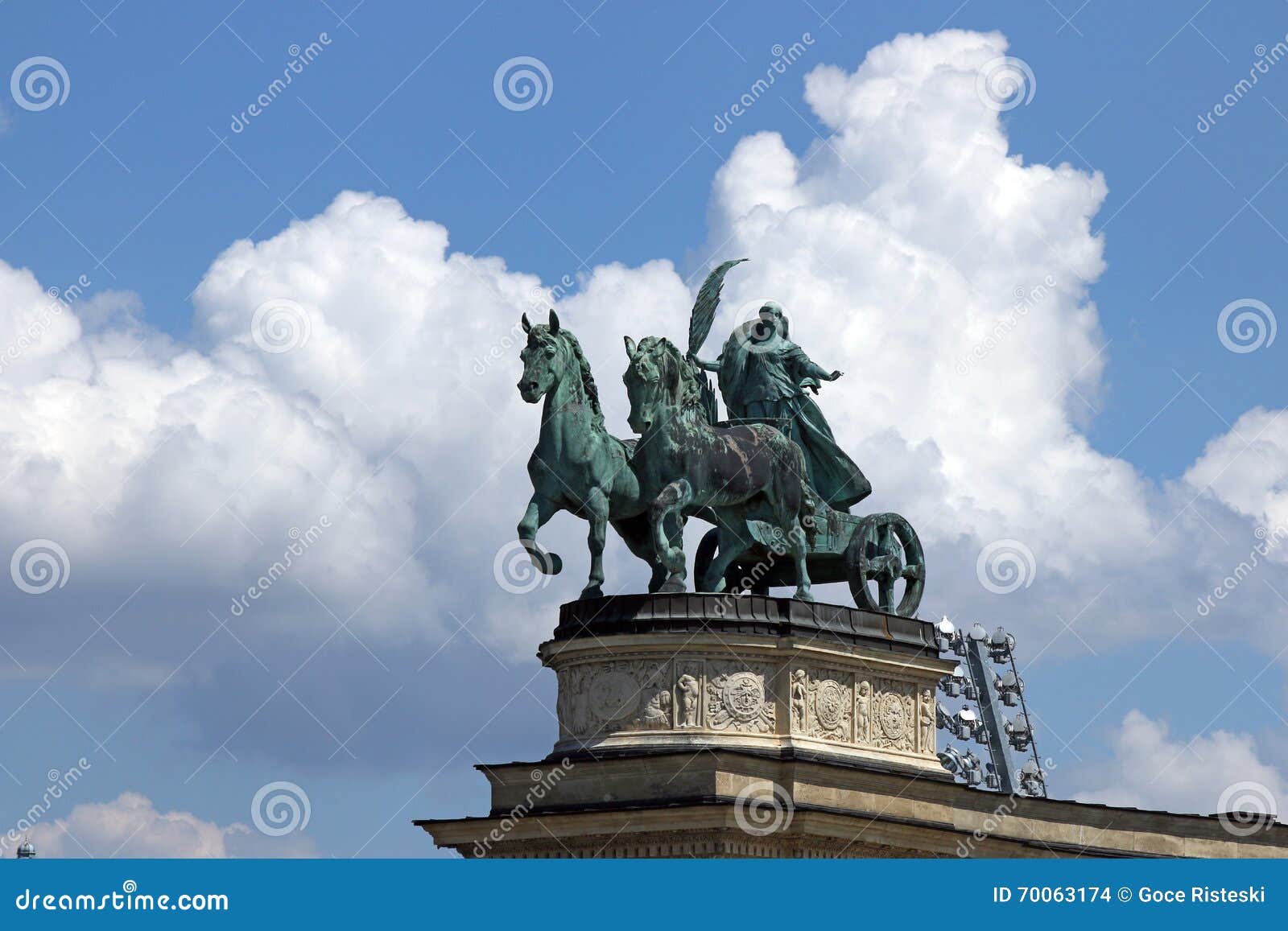 Heroes Square Monument Budapest Landmark Stock Photo - Image of famous ...
