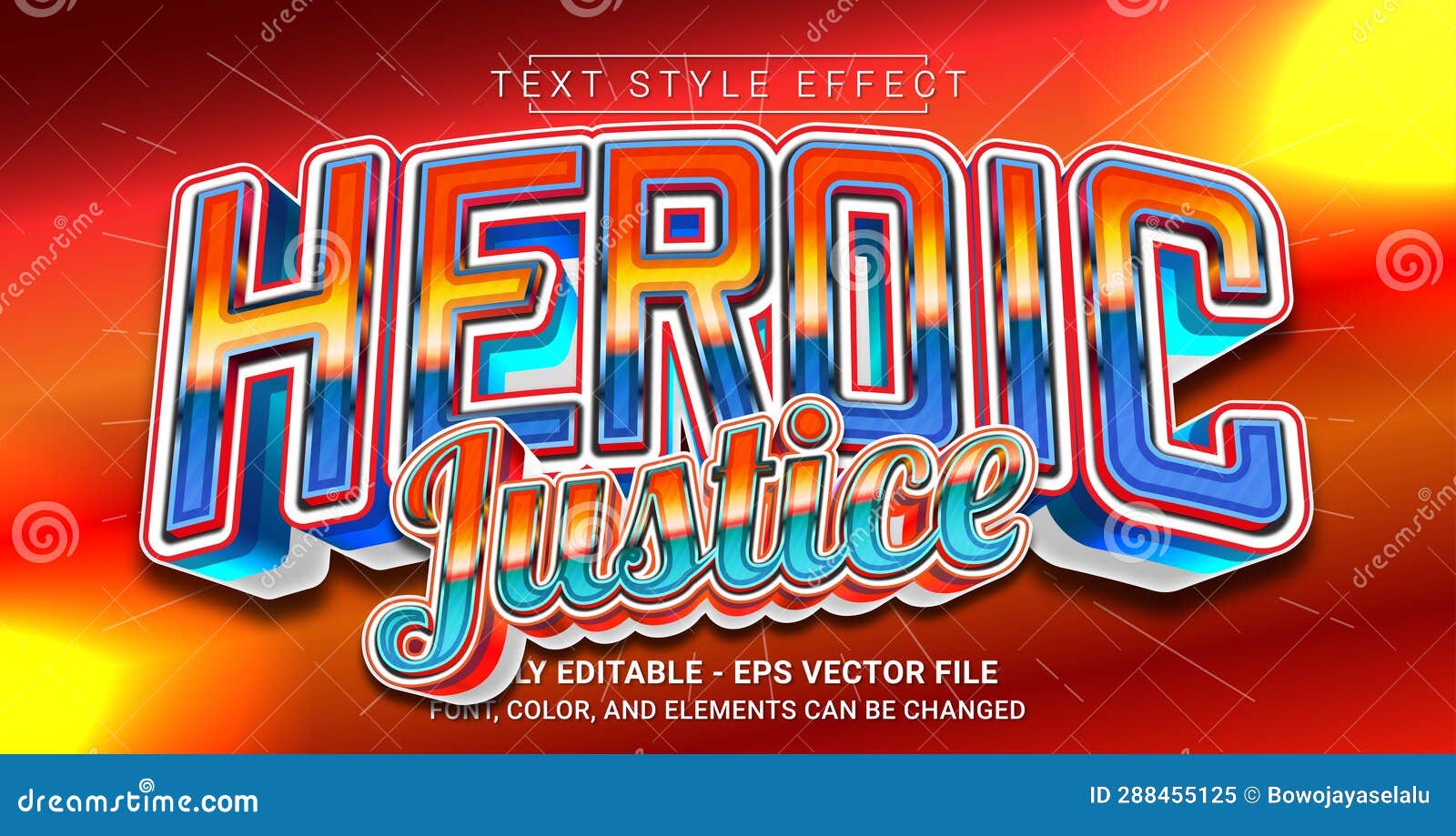 Heroic Justice Text Style Effect. Editable Graphic Text Template Stock ...