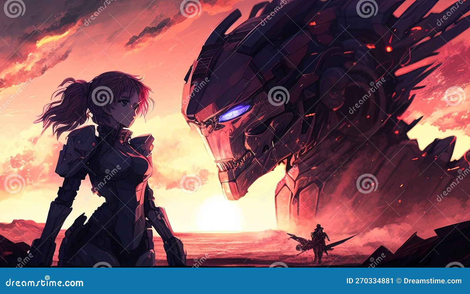 Heroic Lone Warrior Standing Ready for the Final Battle Stock ...