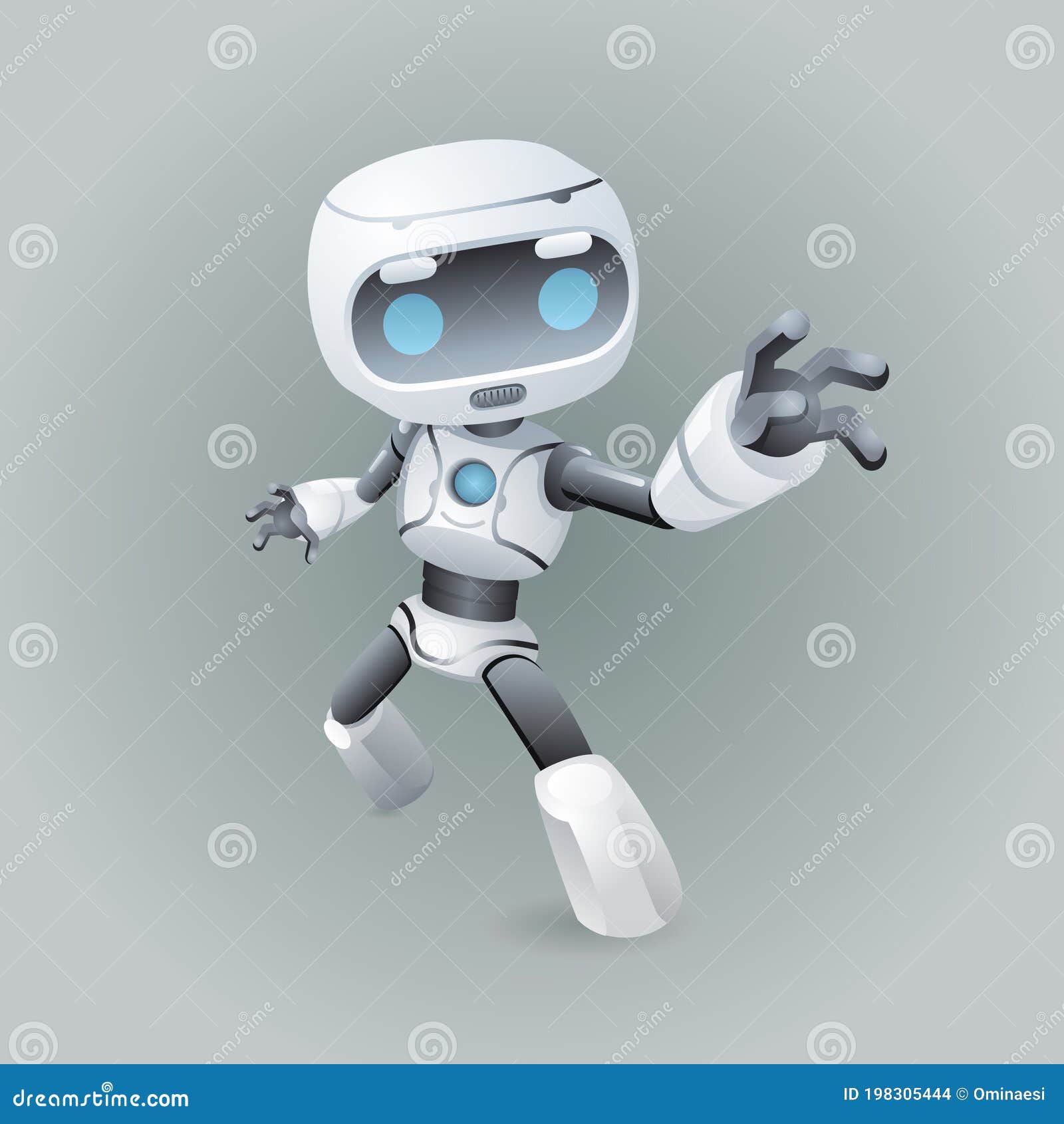 Heroic Pose Robot Technology Science Fiction Future 3d Design Vector ...