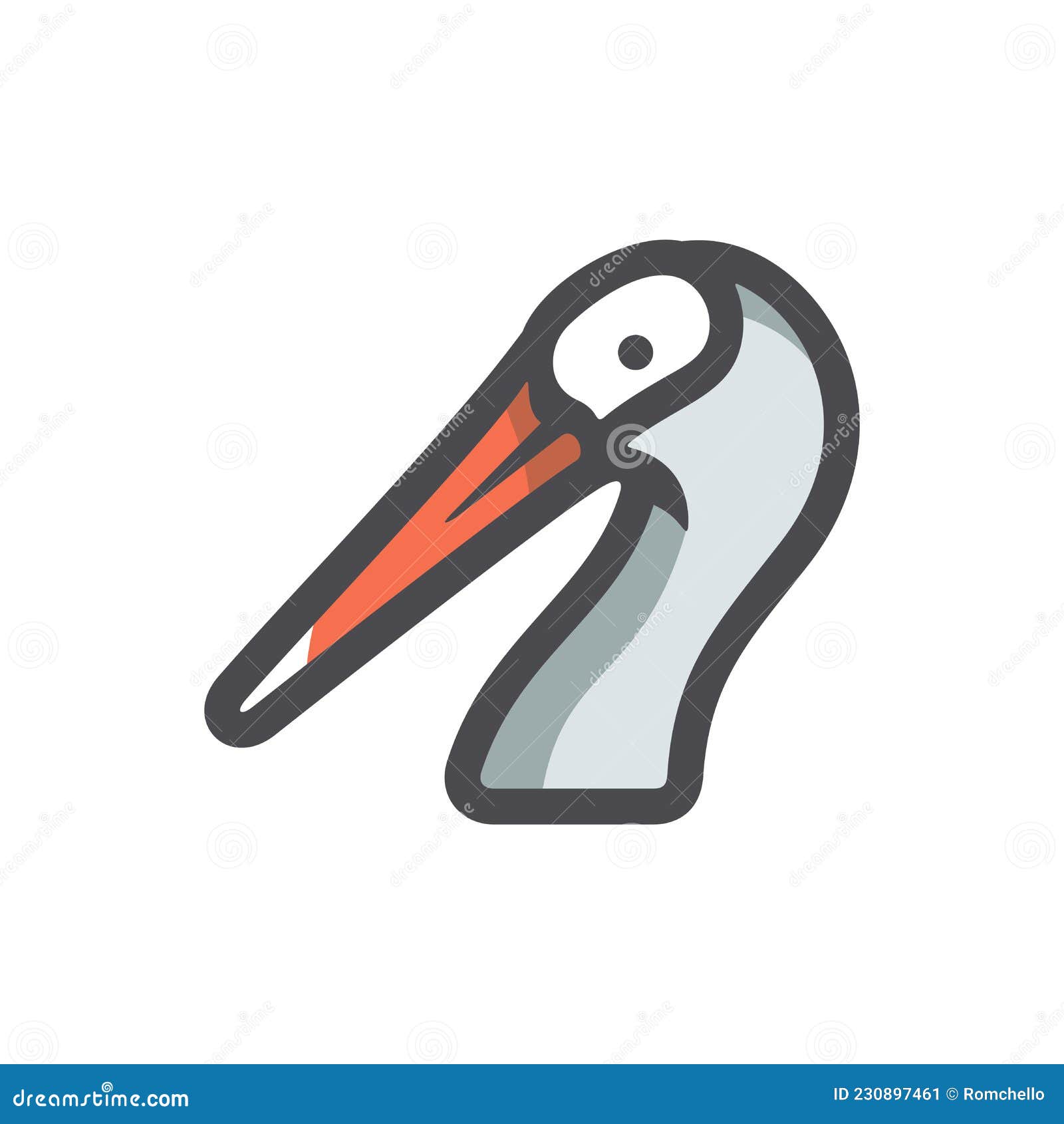 Heron Bird Head Vector Icon Cartoon Illustration Stock Vector ...