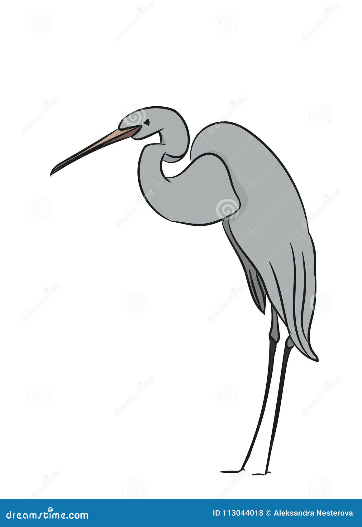 Heron. Round Outline Logo. Cartoon Vector | CartoonDealer.com #48306089