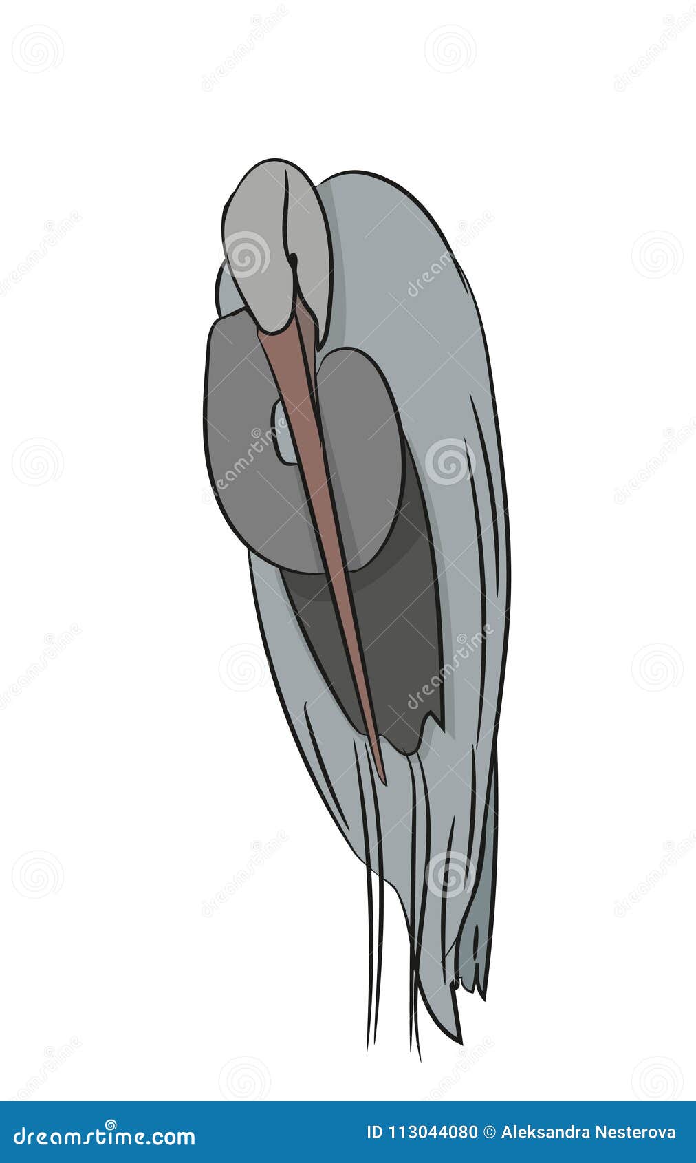 Heron. Round Outline Logo. Cartoon Vector | CartoonDealer.com #48306089