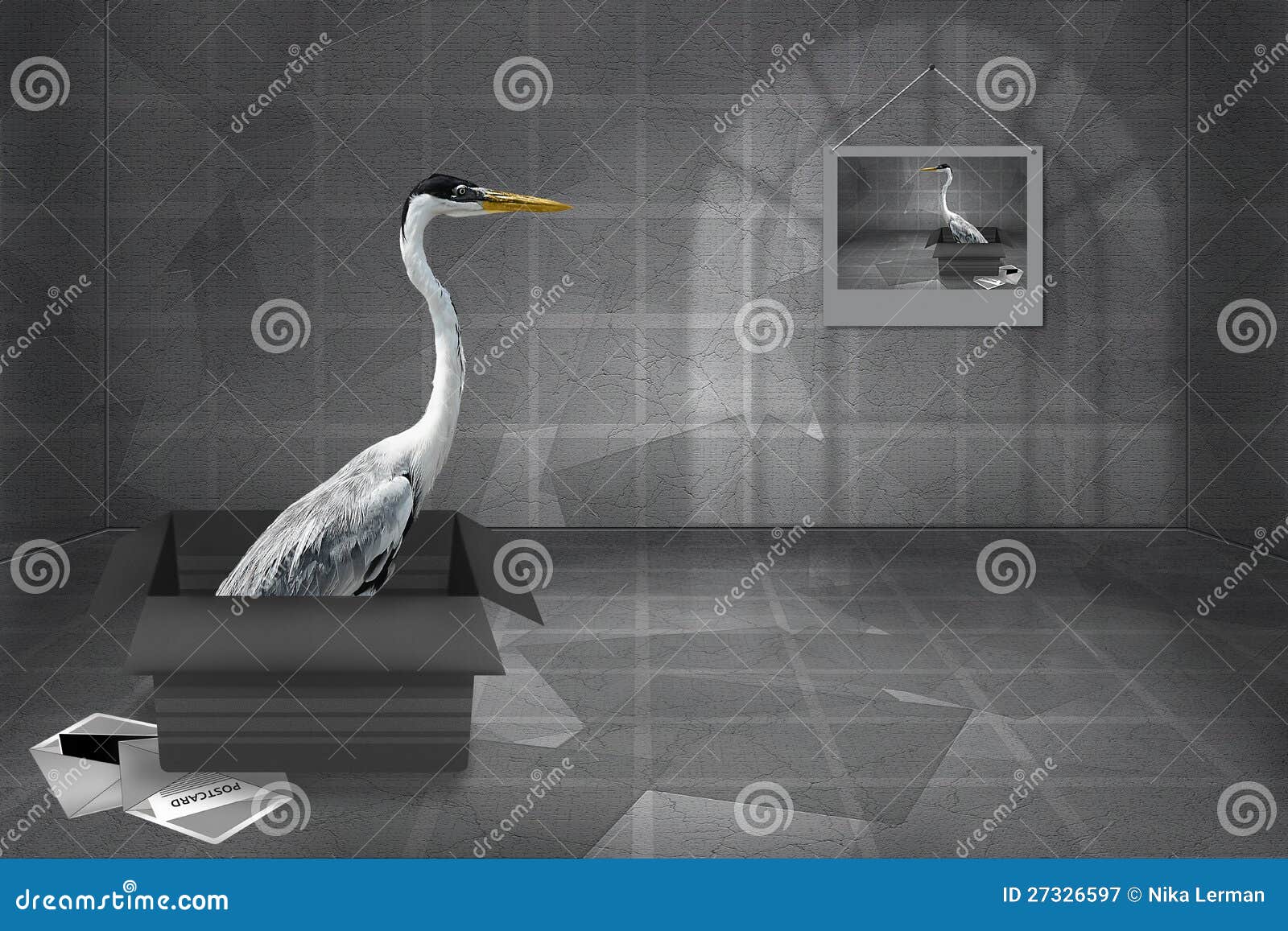 Heron Gray Greeting Card stock illustration. Illustration of design ...